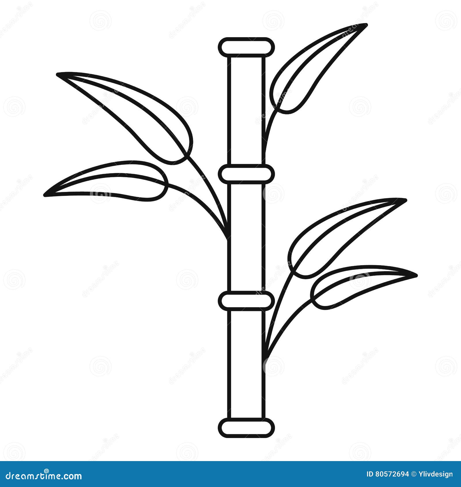Bamboo icon, outline style stock vector. Illustration of chinese - 80572694