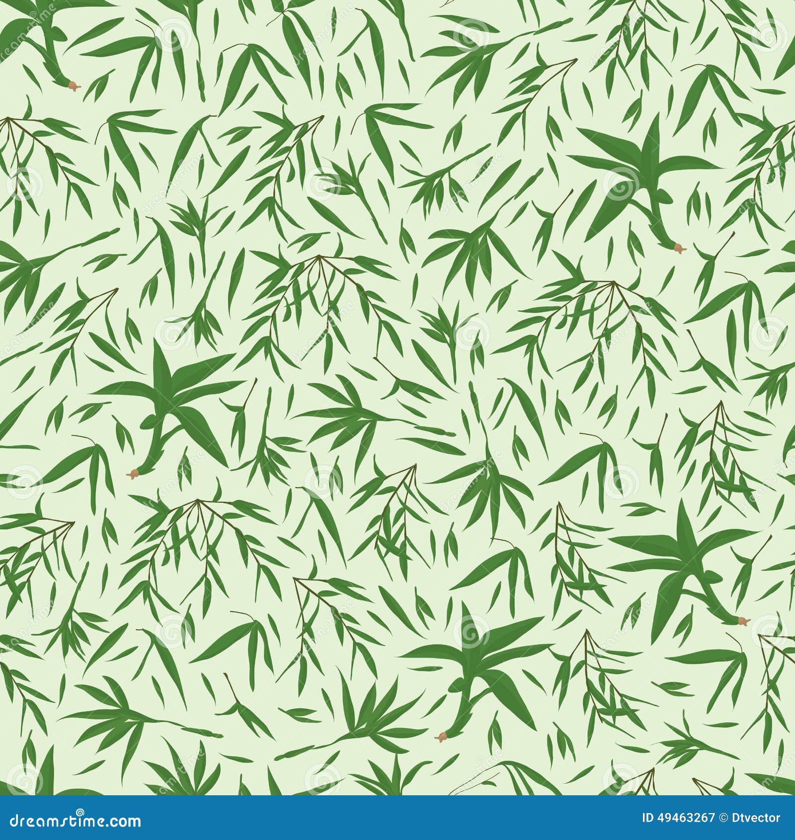 Bamboo Leaves Green Seamless Pattern Stock Vector - Illustration of ...