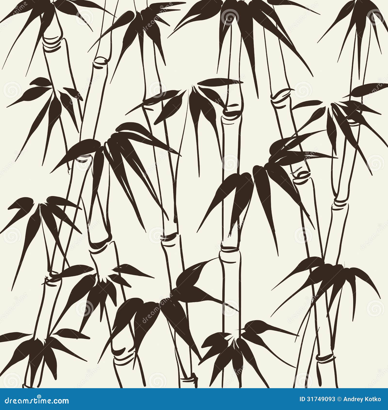 Bamboo with Leaves Pattern. Stock Vector - Illustration of growth ...