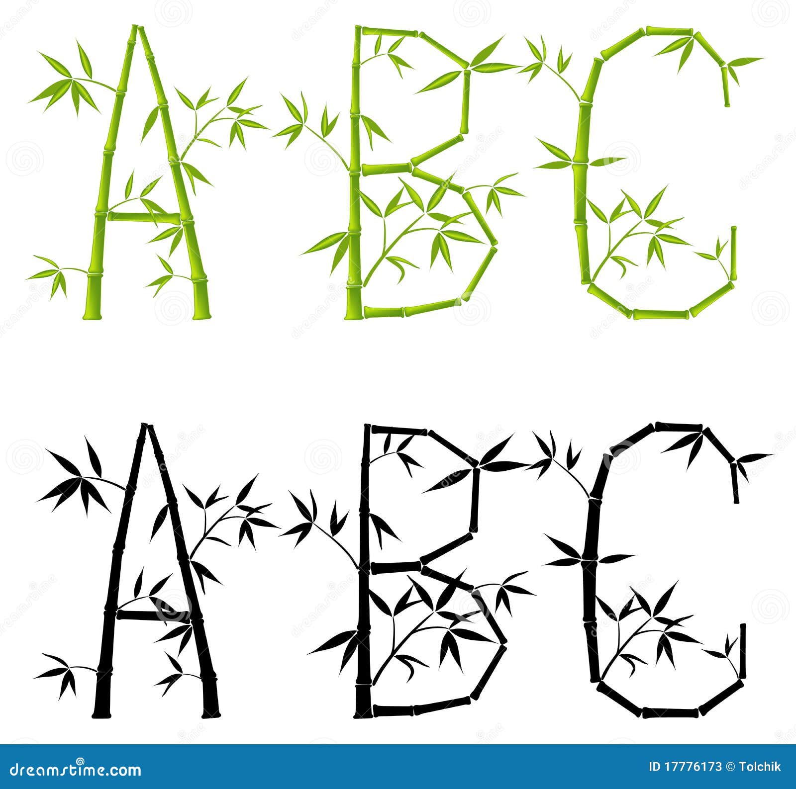 Bamboo Letters, Set, (mesh) Stock Vector - Illustration of background ...