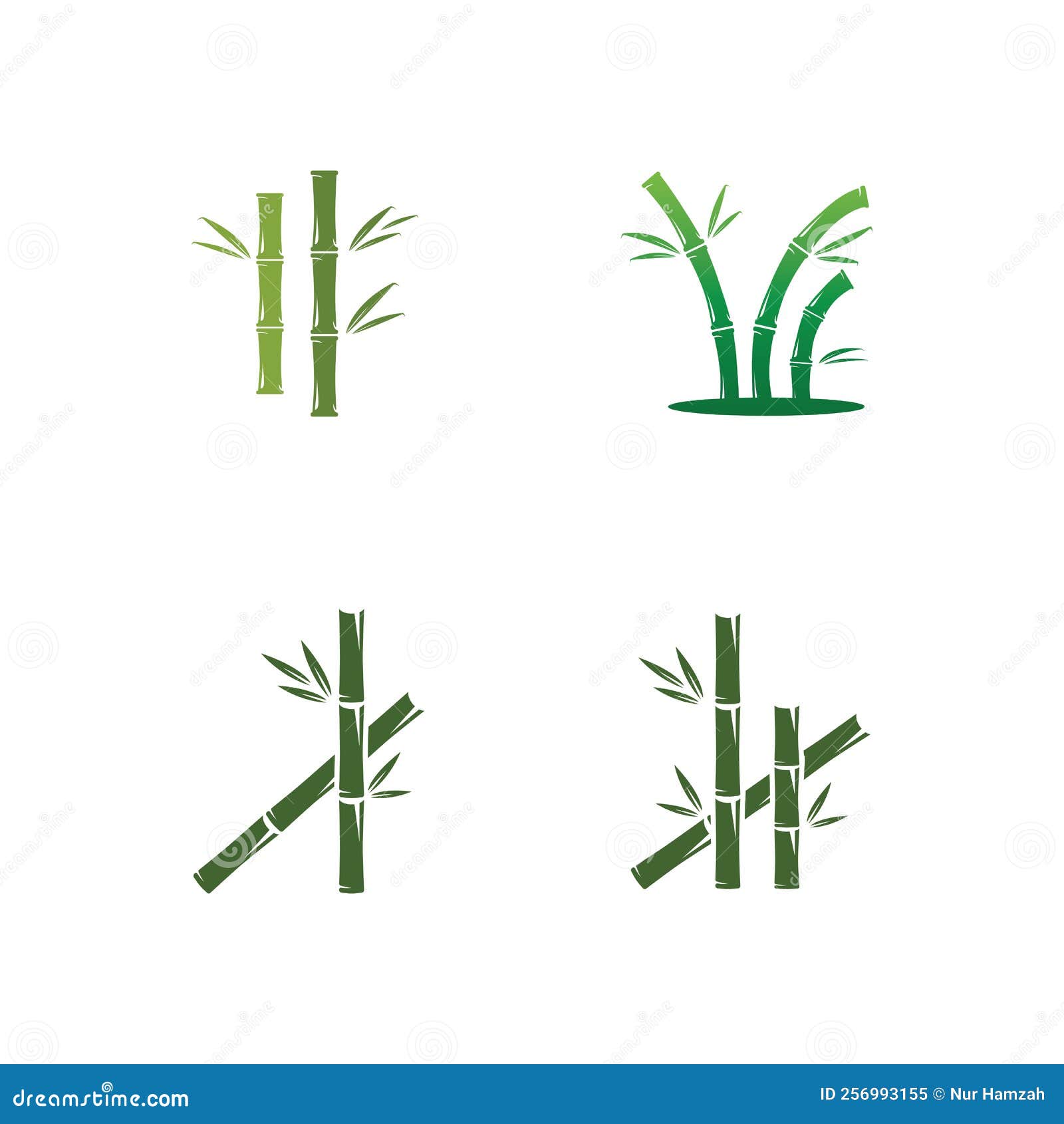 Bamboo Logo with Green Leaves Vector Illustration Template Stock Vector ...