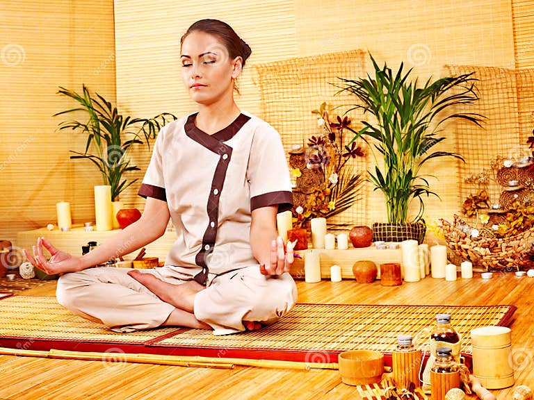 Bamboo Massage At Spa And Woman Stock Image Image Of Meditate
