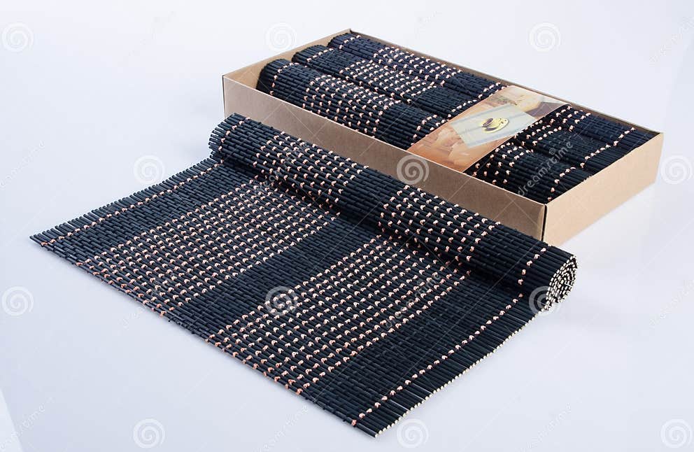 Bamboo Mat or Kitchen Mat on a Background. Stock Photo - Image of ...