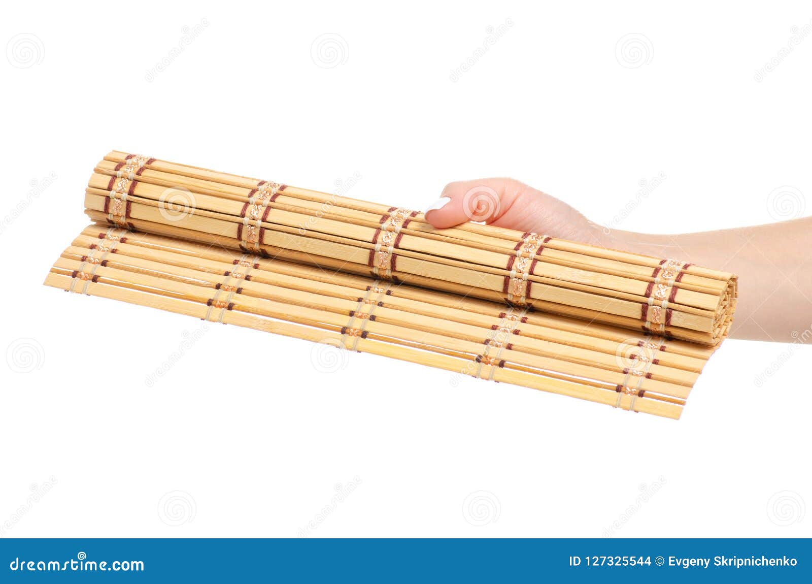 Bamboo mat natural in hand stock photo. Image of interior - 127325544