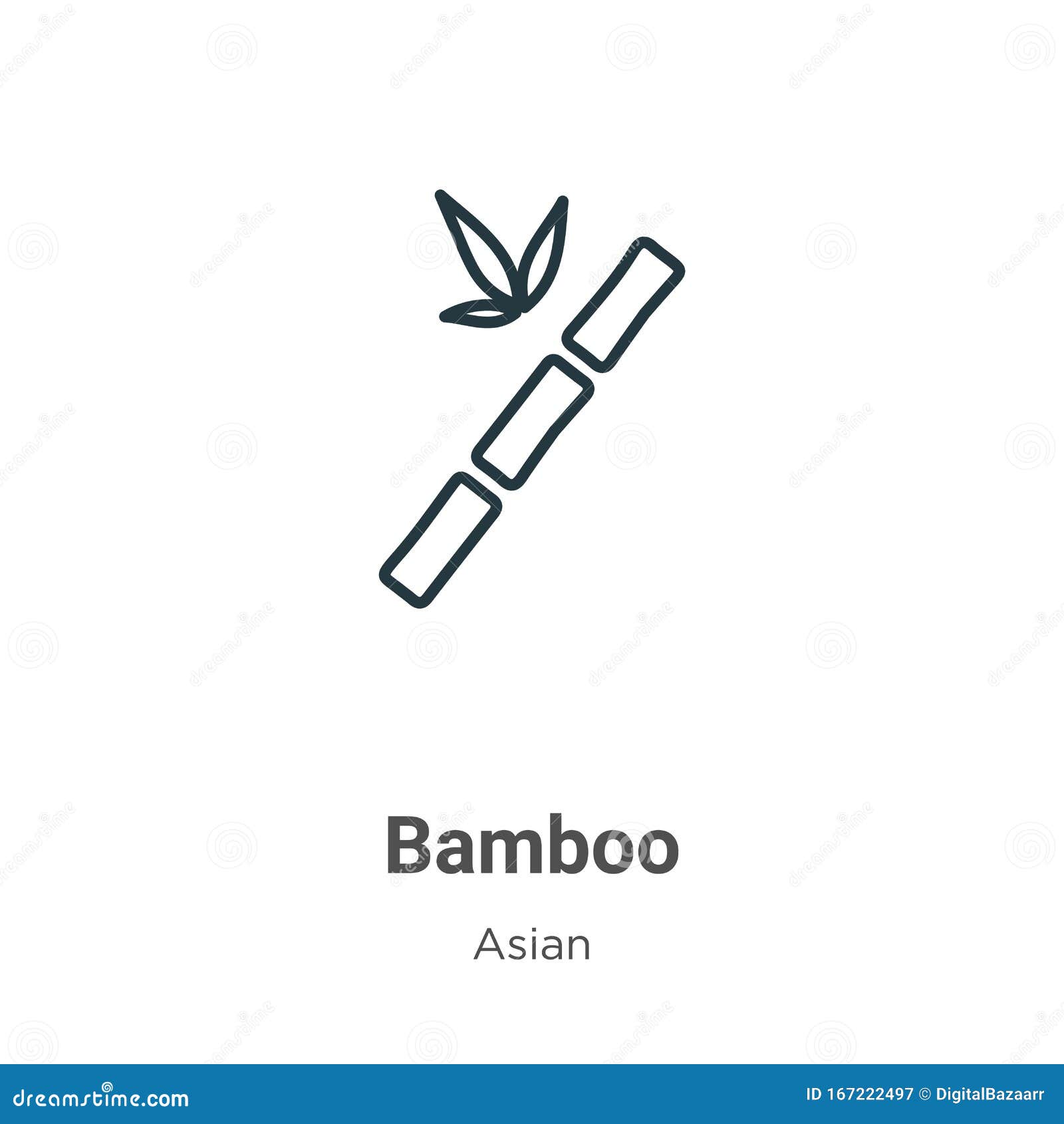 Bamboo Outline Vector Icon. Thin Line Black Bamboo Icon, Flat Vector ...