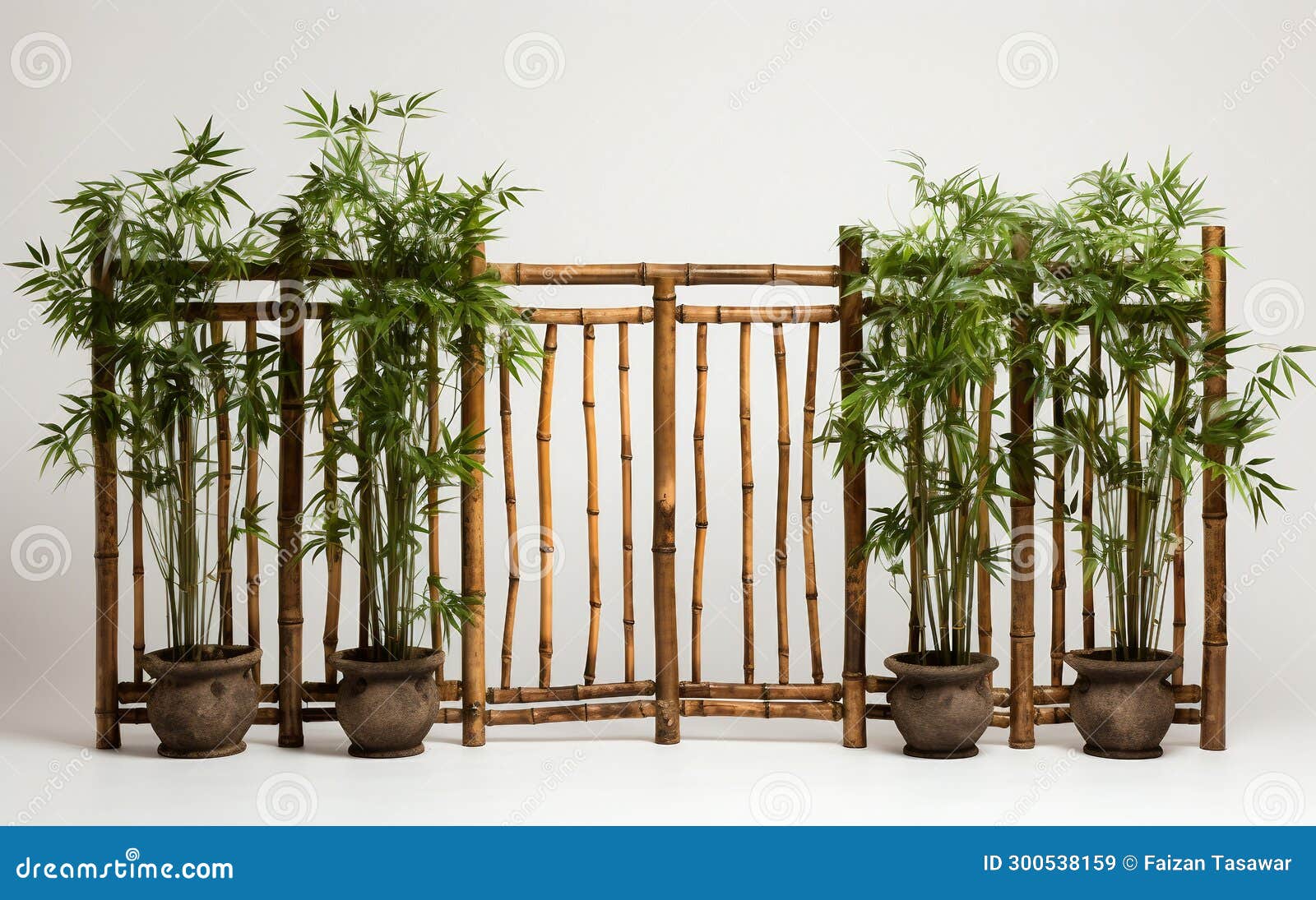 A Bamboo Partition Screen With Natural Textures Separating A Cozy ...