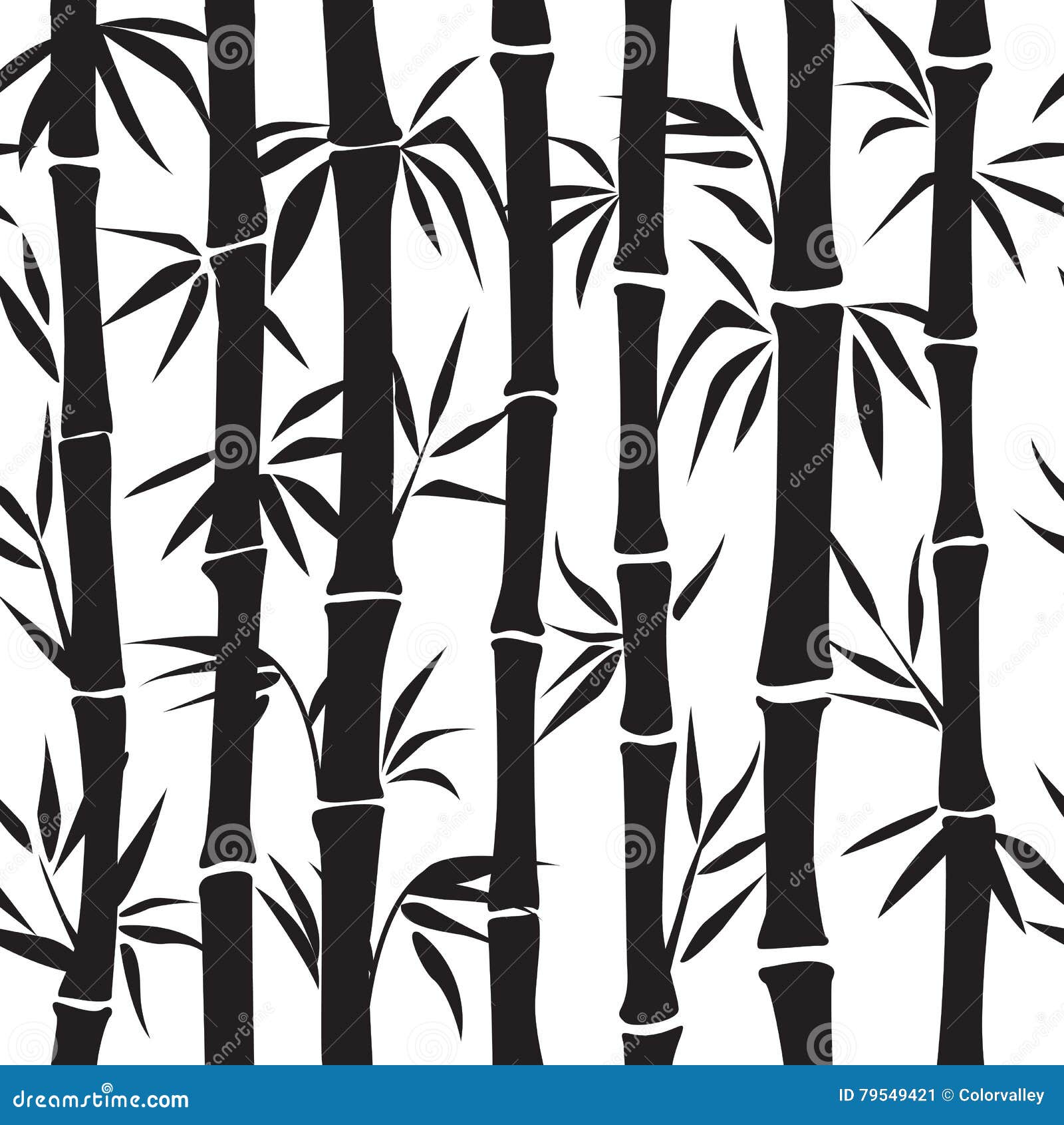 Bamboo Pattern. Vector Silhouette | CartoonDealer.com #79549421