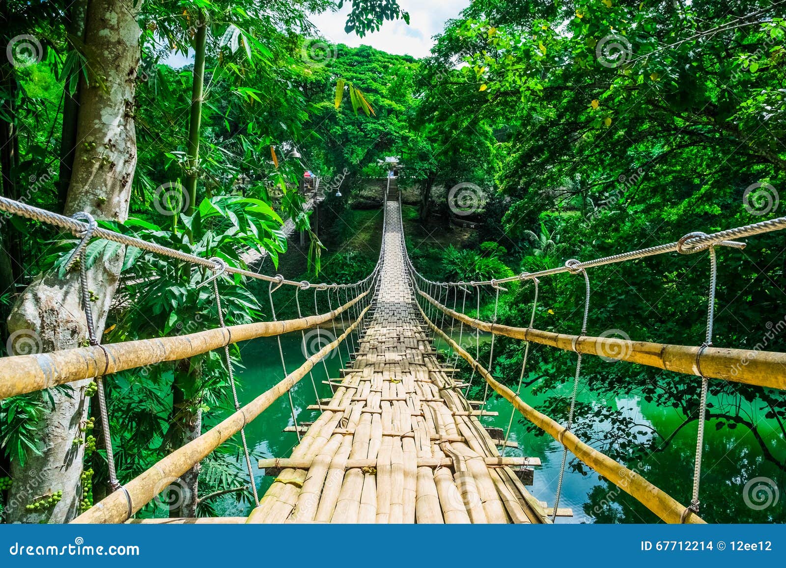 Pedestrian Suspension Bridge Stock Photography | CartoonDealer.com ...