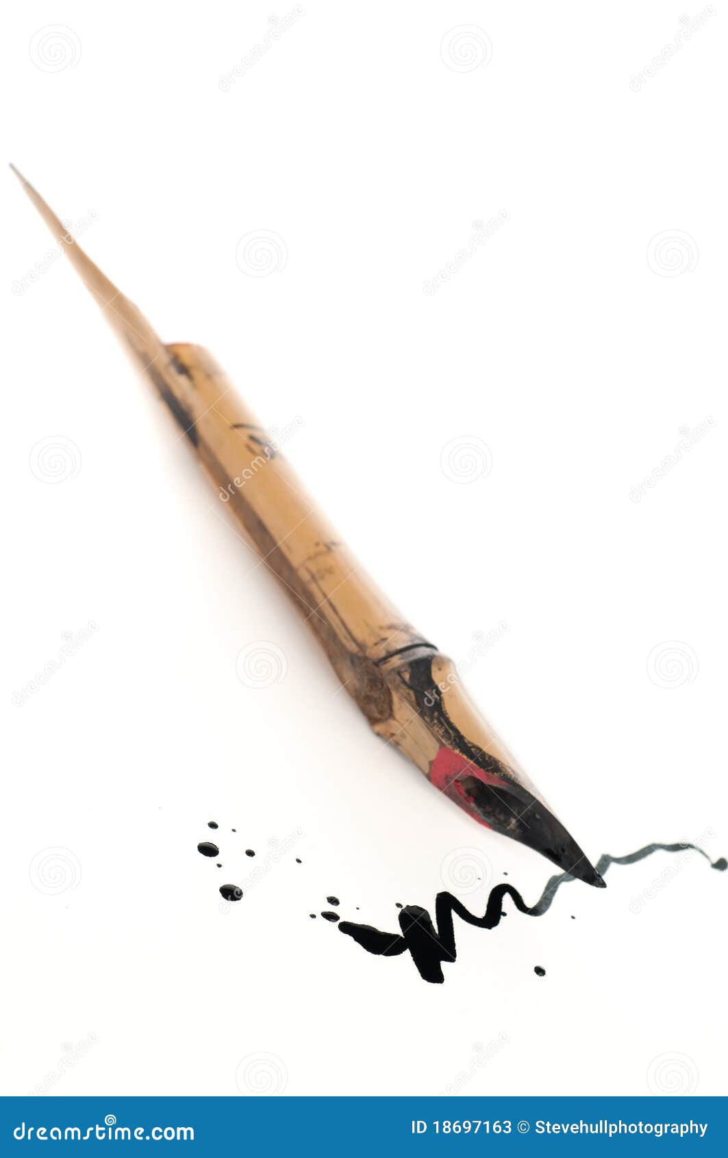 Bamboo Pen and Ink stock image. Image of spatter, mark - 18697163