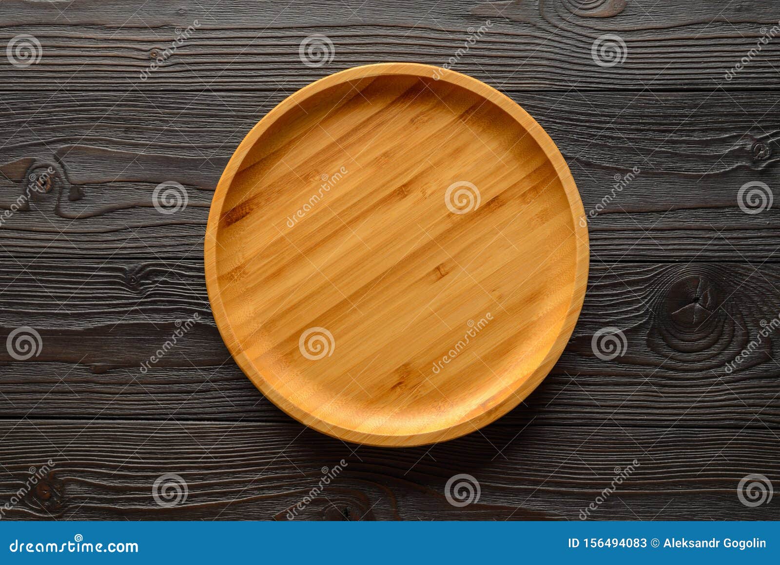 Bamboo Plate on Wooden Background Stock Image - Image of wooden, retro ...