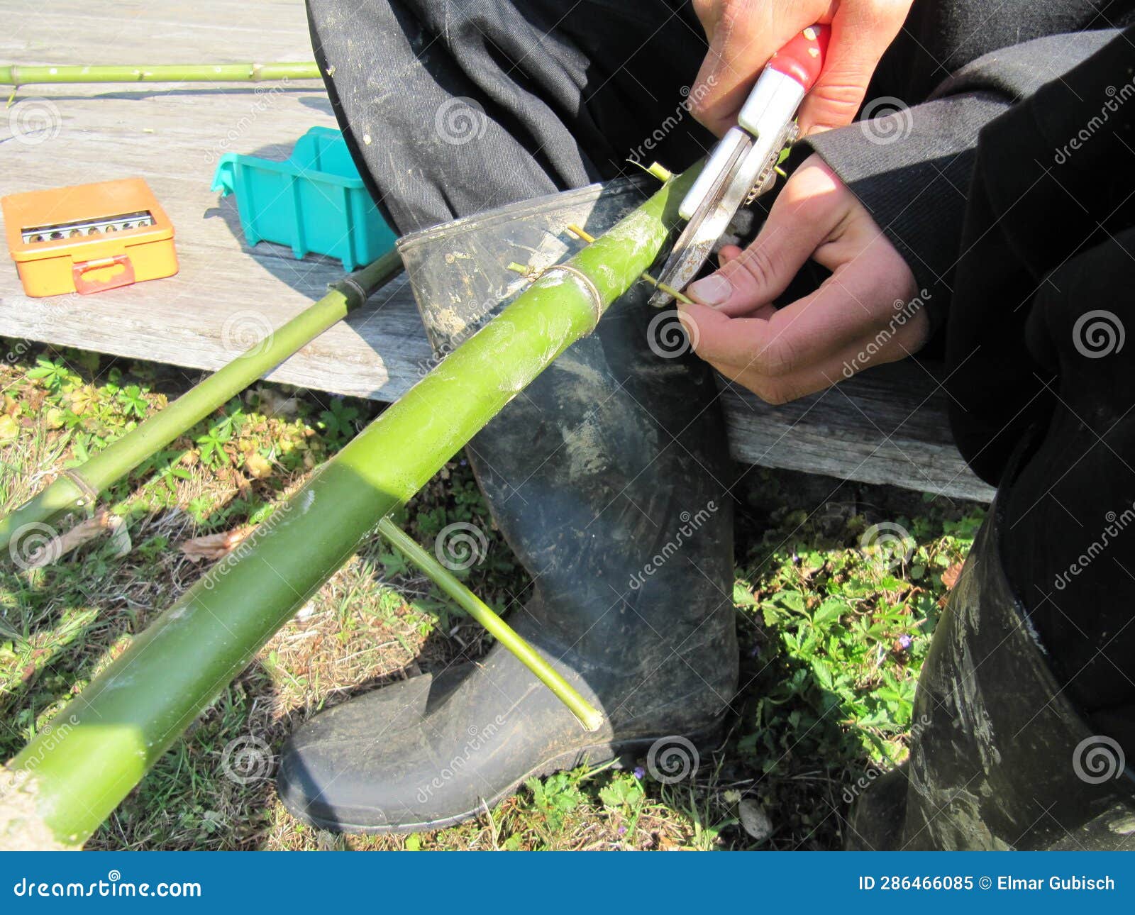 Bamboo Processing and Bamboo Craft Stock Image - Image of tradesman ...