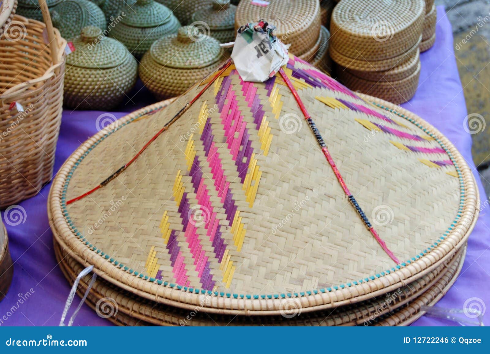 Bamboo products hat stock photo. Image of asian, craft - 12722246