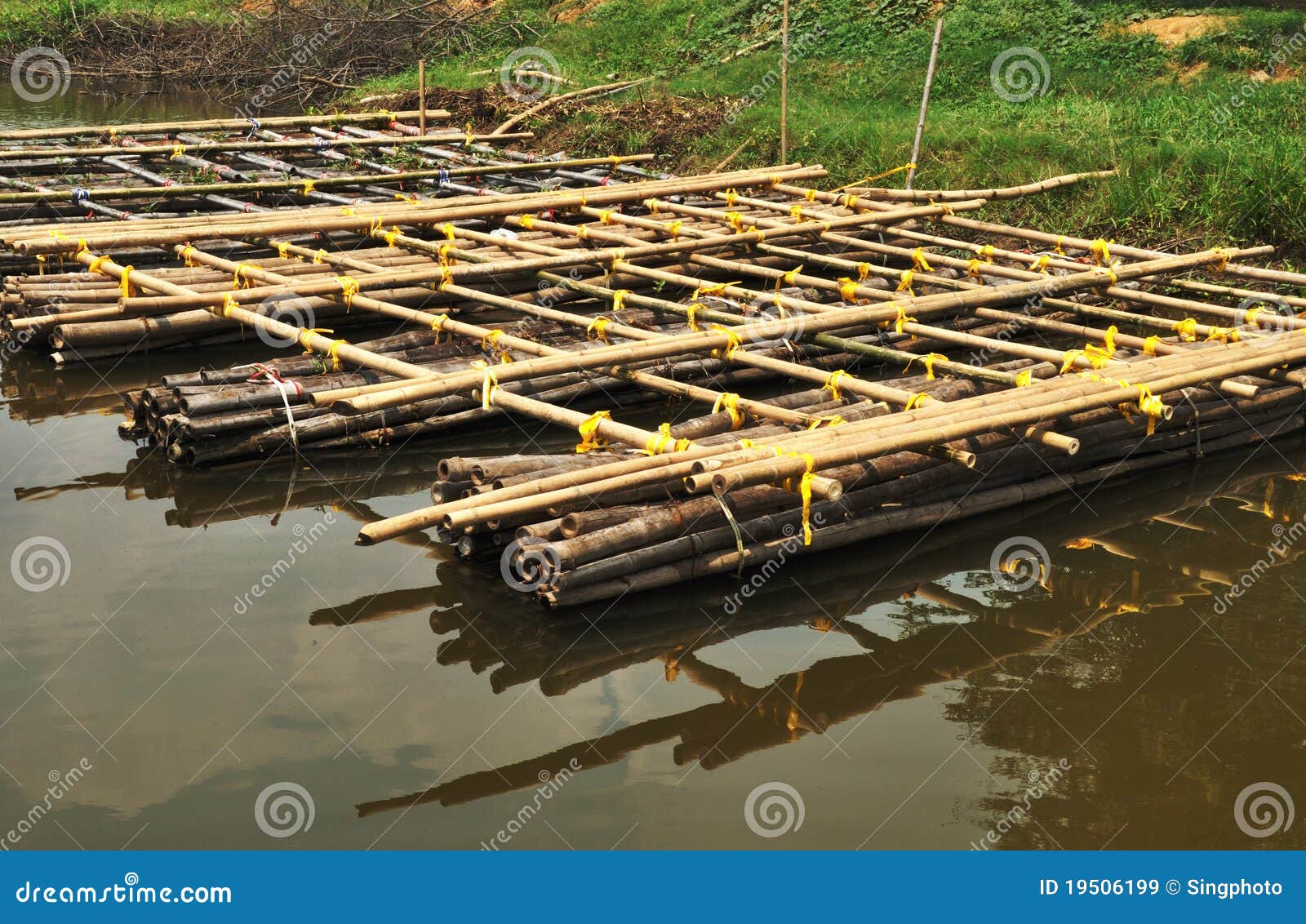 Bamboo raft editorial stock image. Image of boat, river - 19506199