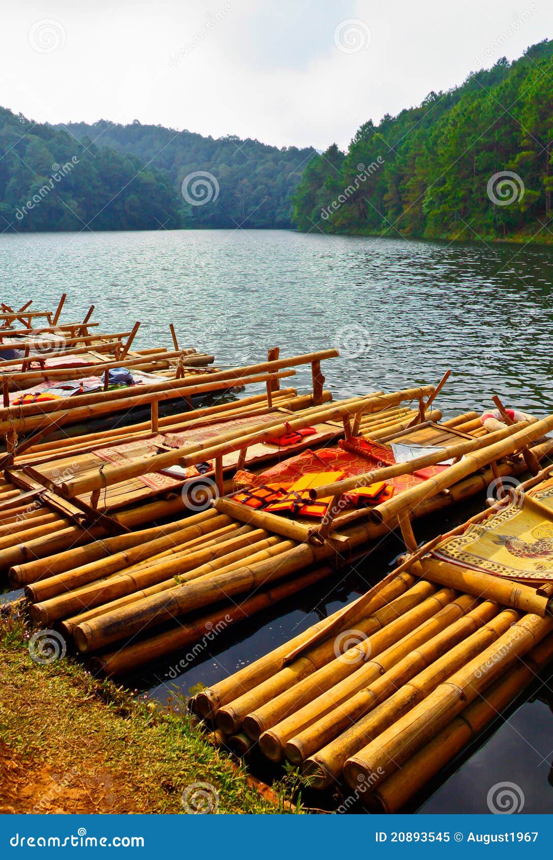 Bamboo raft stock image. Image of pare, hills, beauty - 20893545