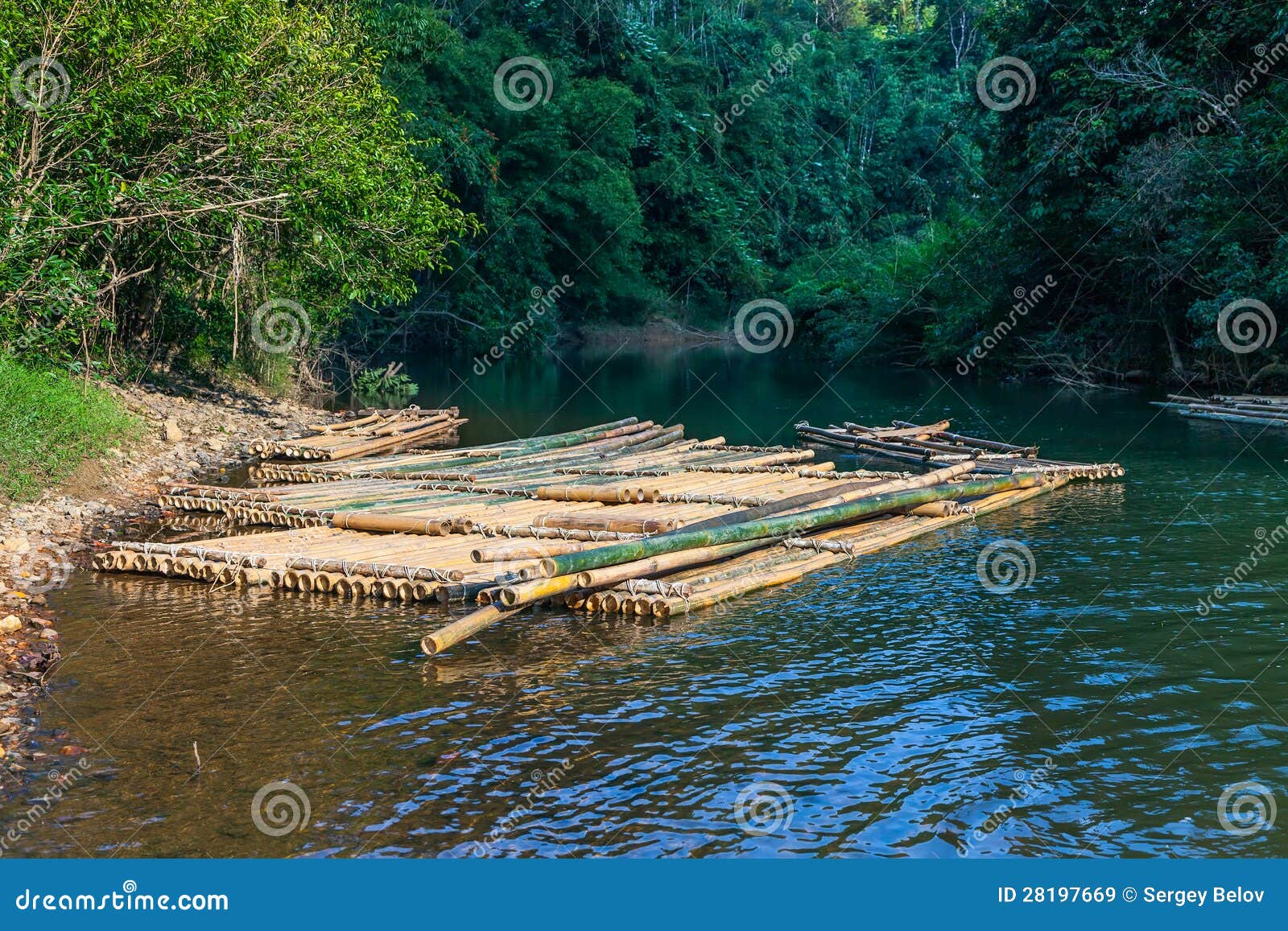 Bamboo raft stock image. Image of beautiful, river, landscape - 28197669