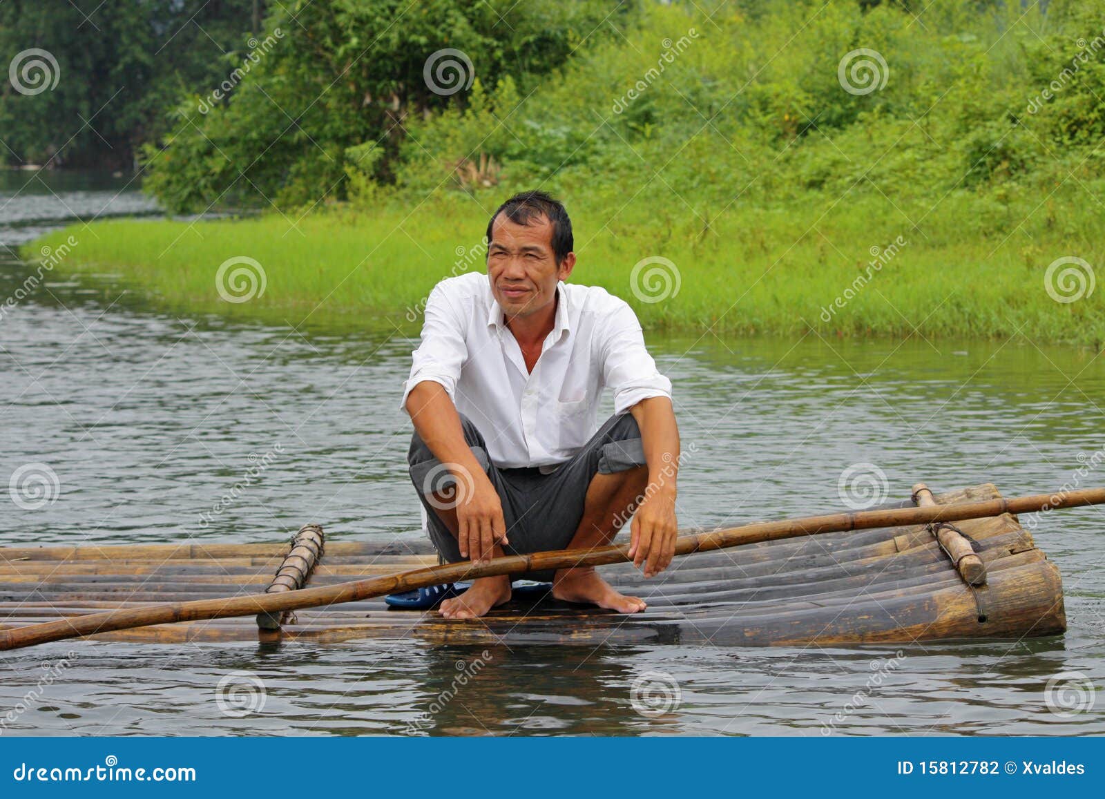 Bamboo raft, China editorial photography. Image of country - 15812782