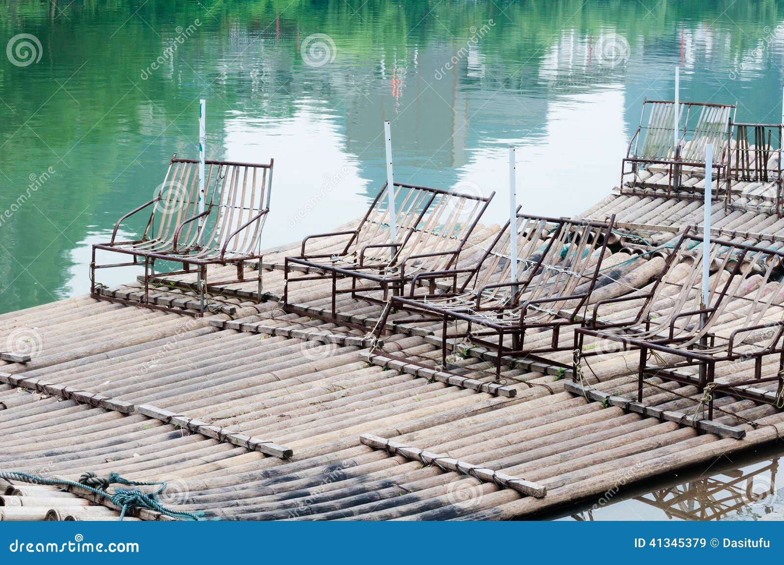 Bamboo rafts stock image. Image of bamboo, scene, vintage - 41345379