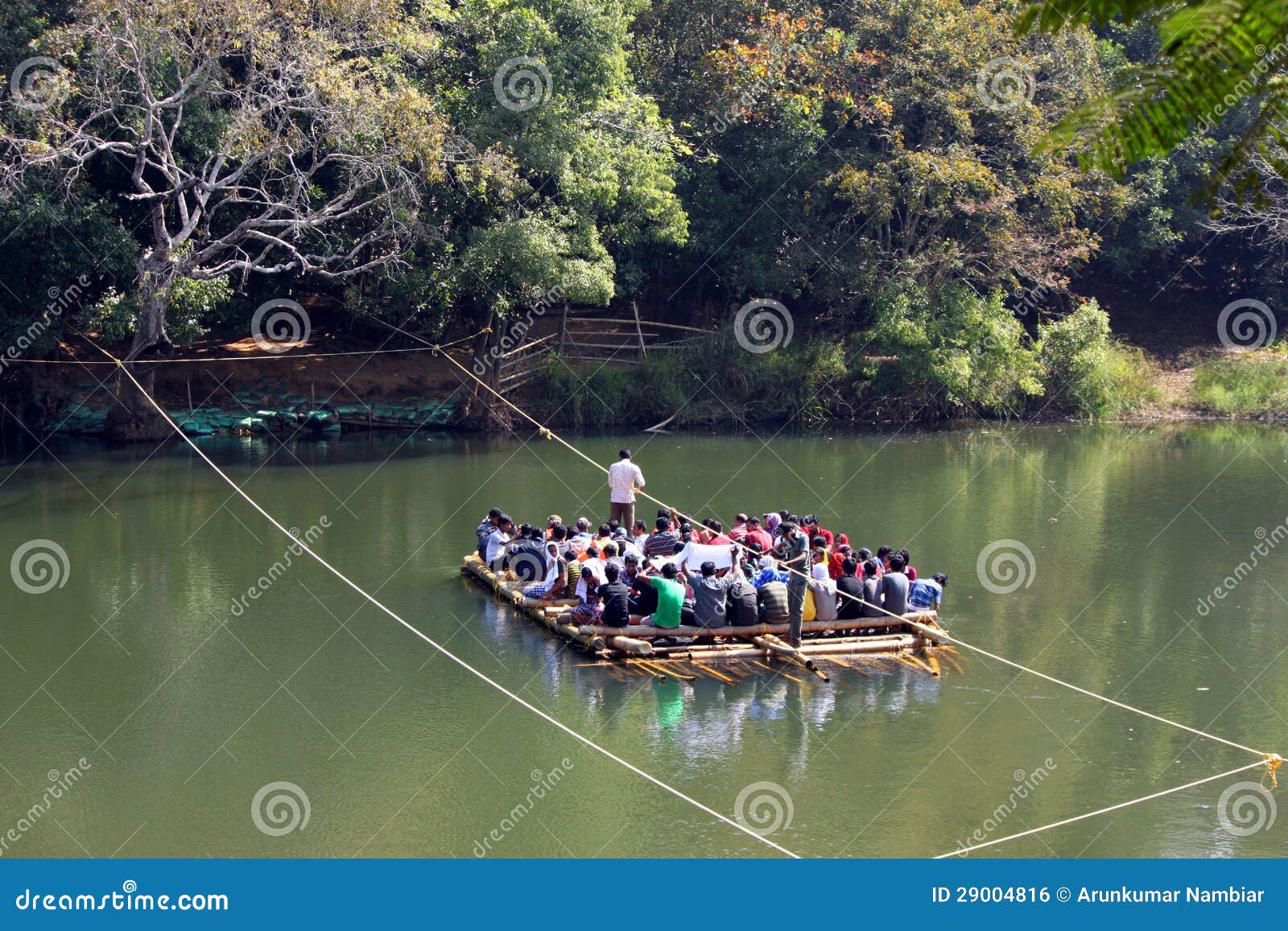 Bamboo Raft Ferrying Tourists Editorial Photo - Image of kuruva, peace ...