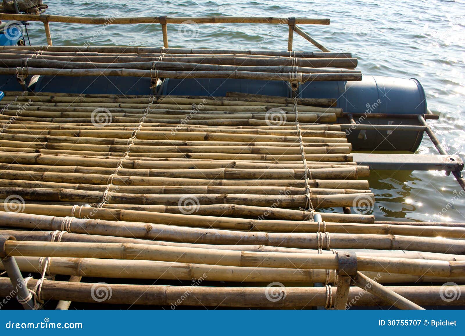 Bamboo raft. stock image. Image of river, mountain, beautiful - 30755707