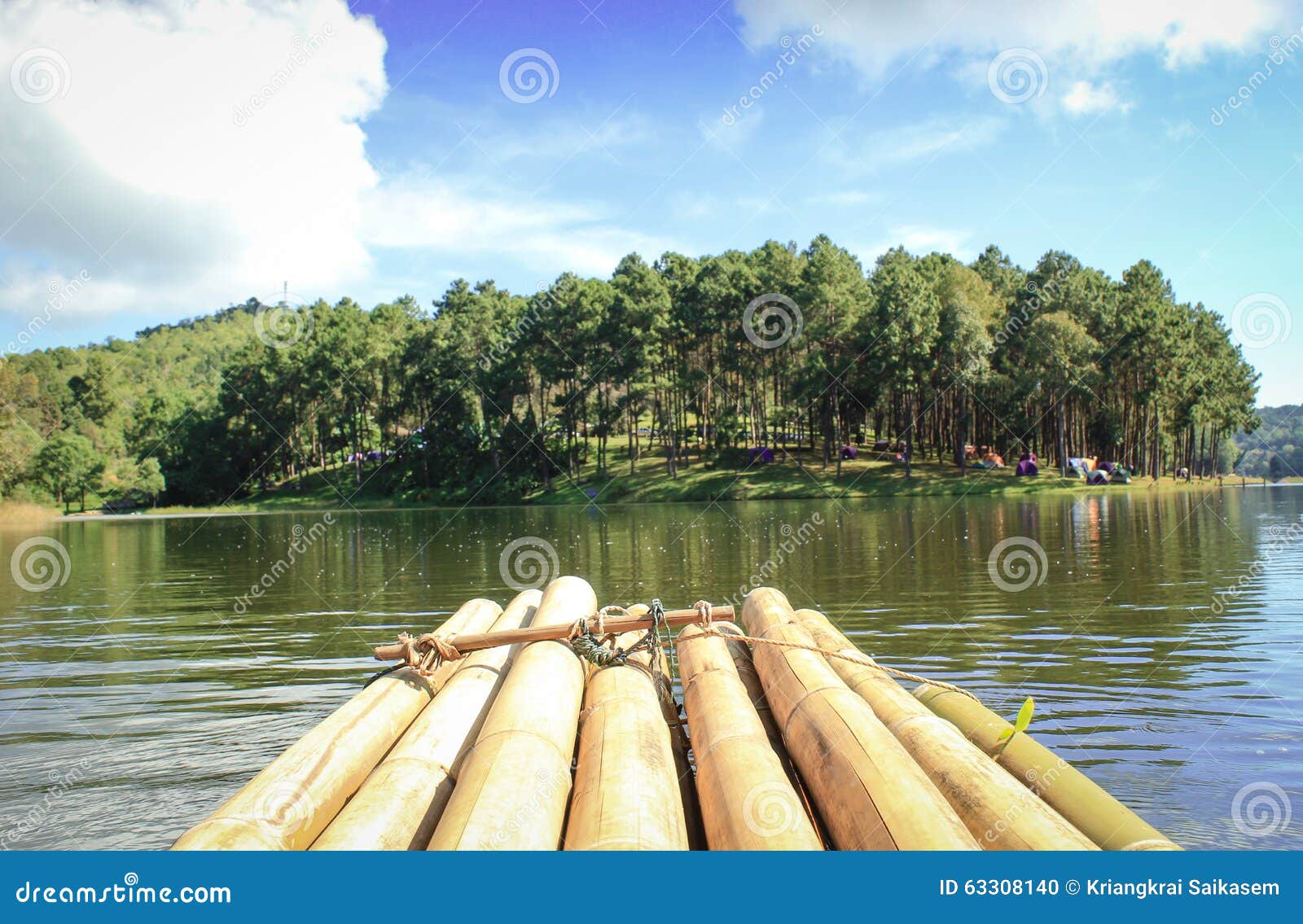 Bamboo Raft Go To the Beautiful Nature Stock Photo - Image of nature ...