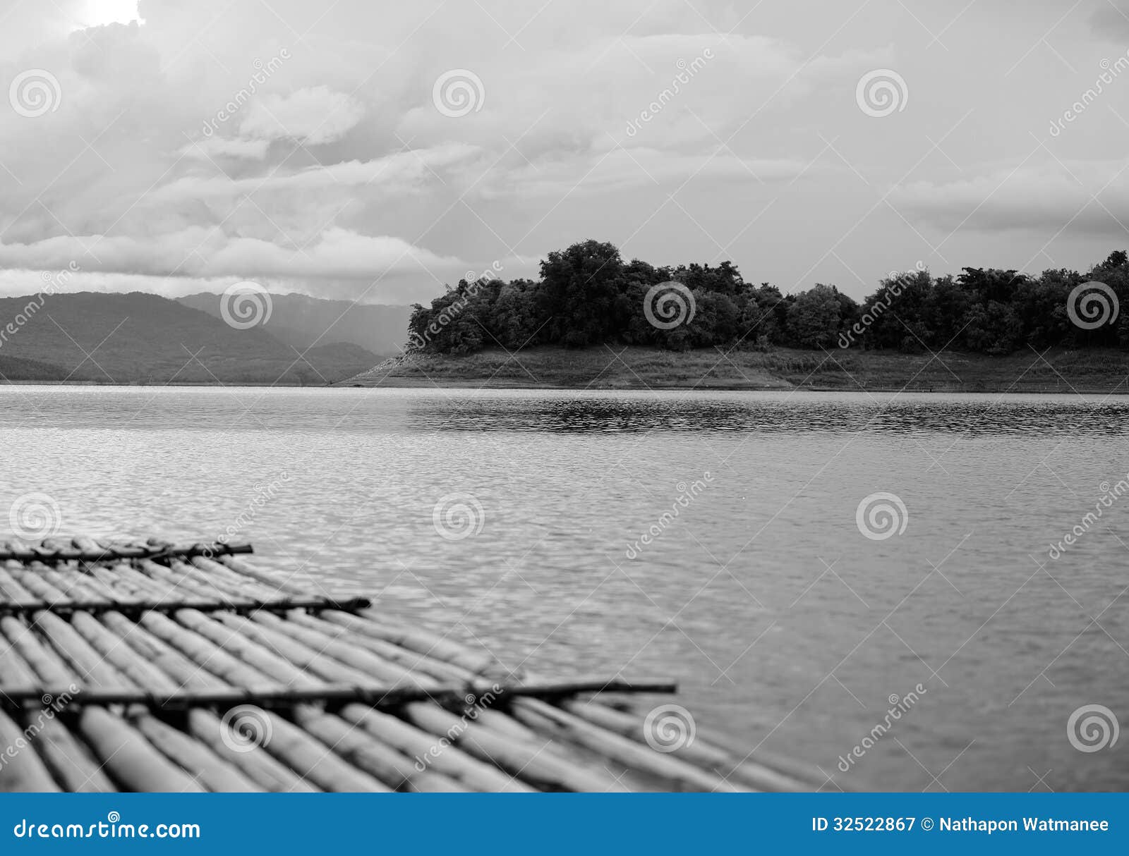 Bamboo raft. stock image. Image of landscape, idyllic - 32522867
