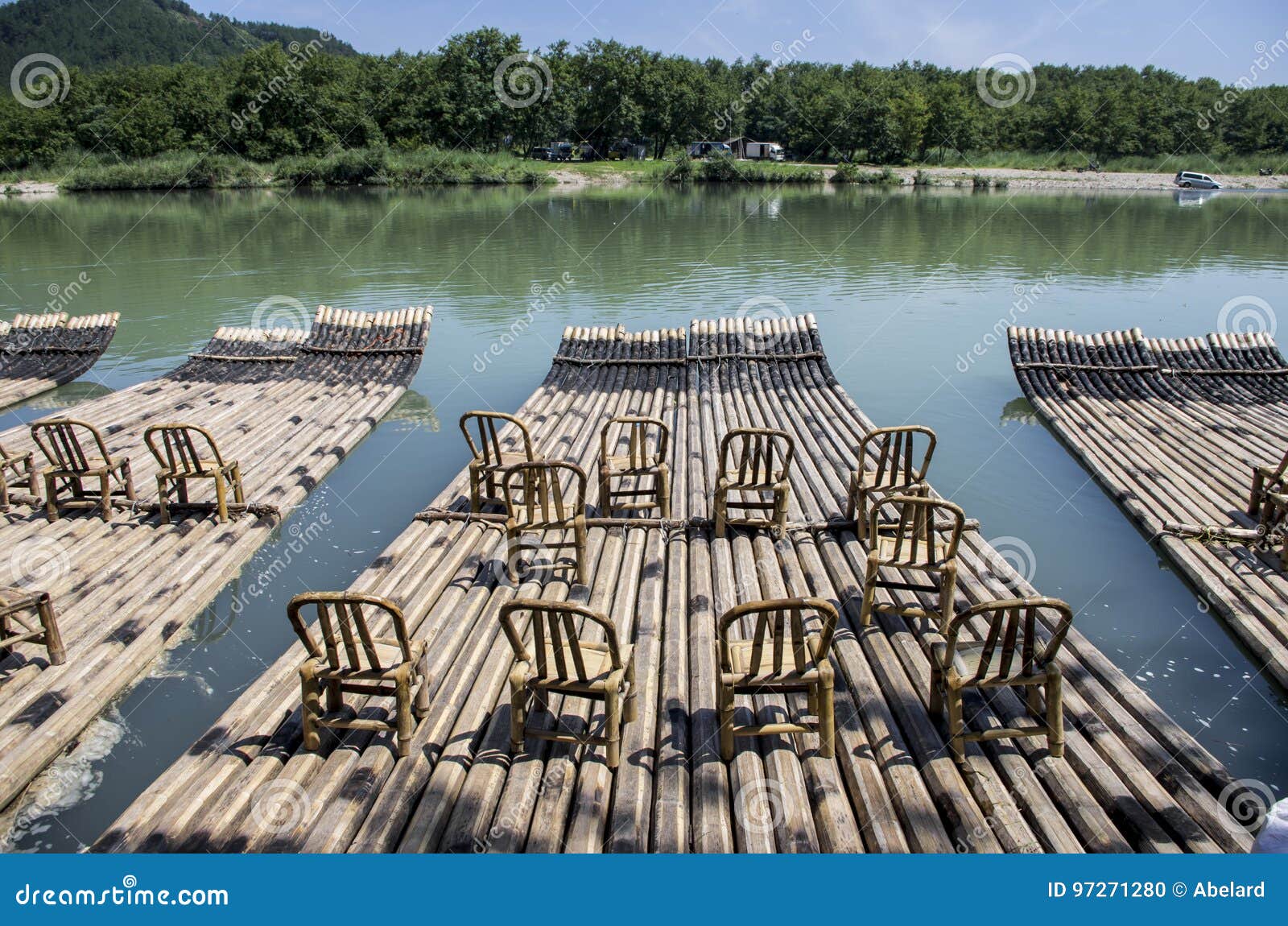 Bamboo raft stock photo. Image of concepts, objects, bamboo - 97271280