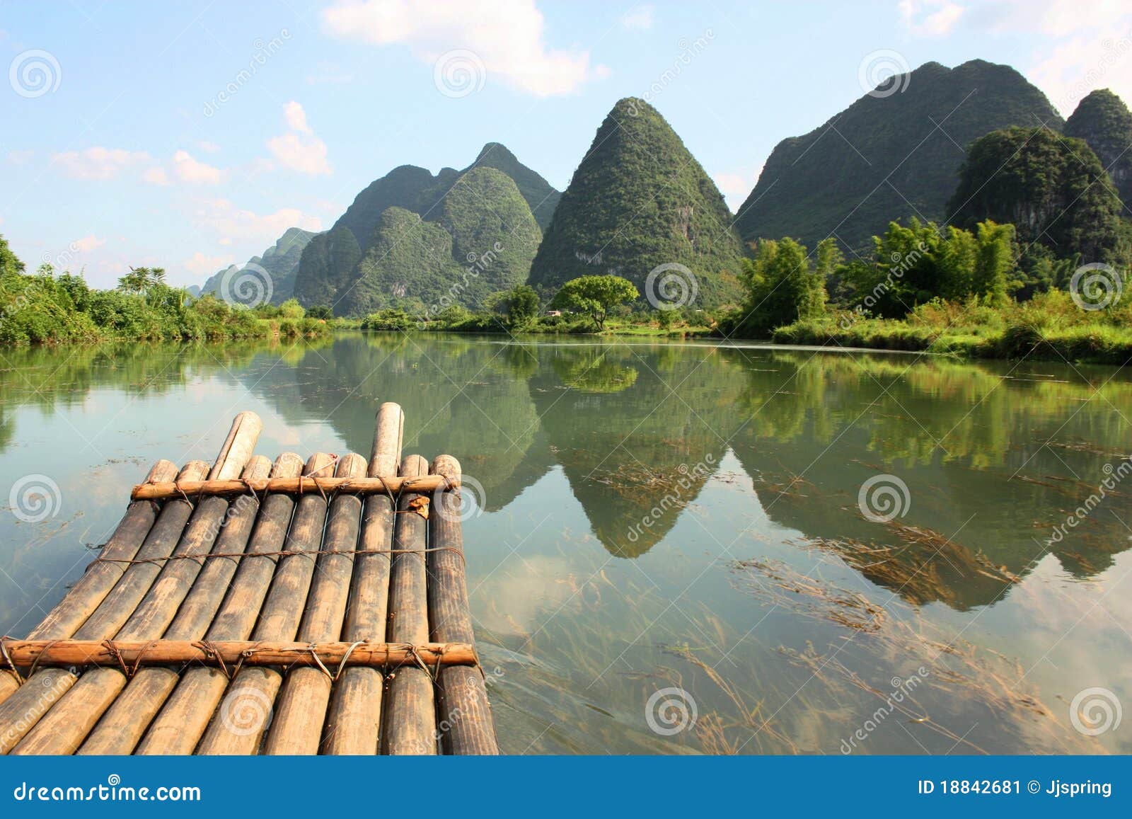 Bamboo Rafting on Li-river, Yangshou, China Stock Image - Image of ...