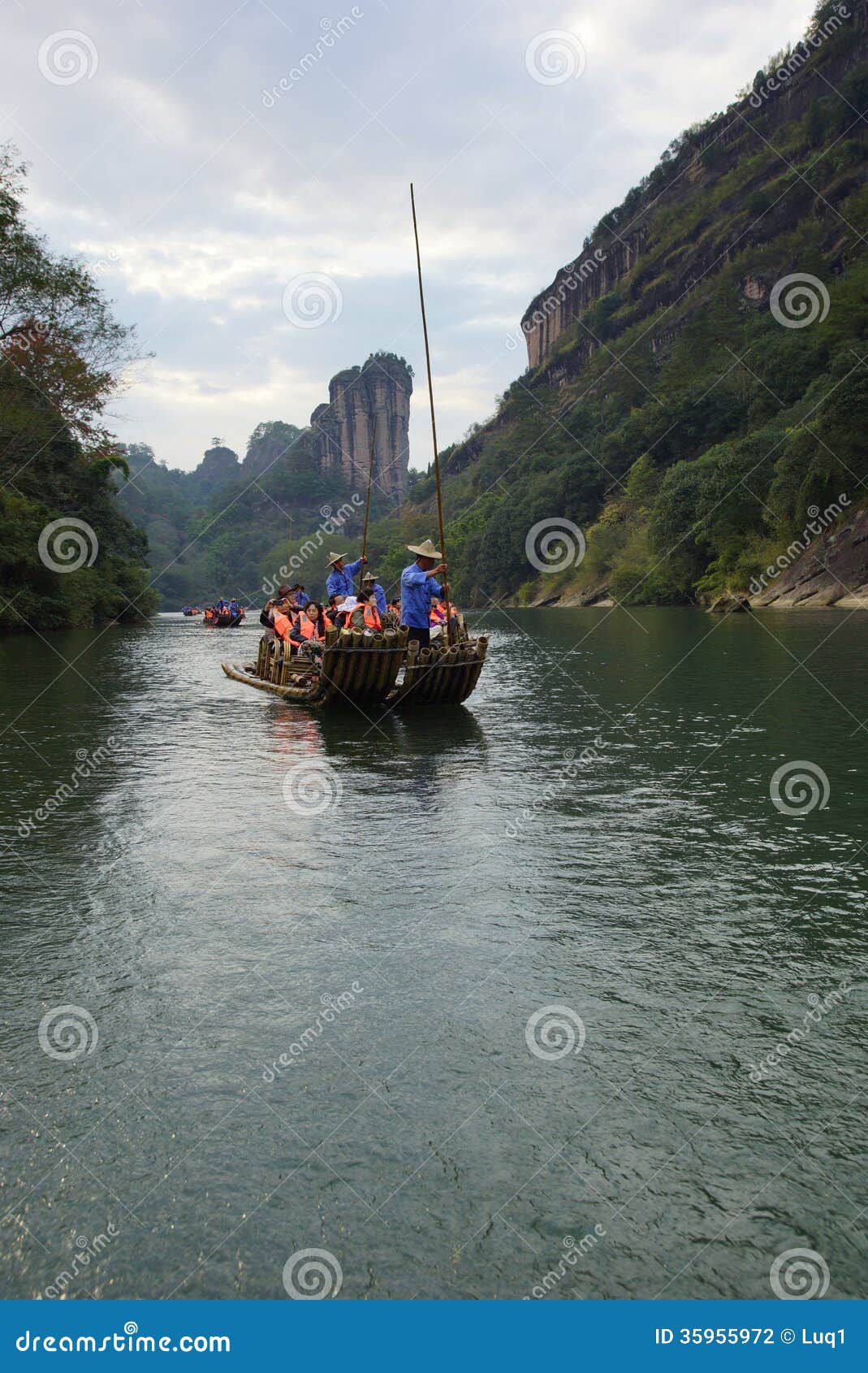 Bamboo Rafting in Wuyishan Mountains, China Editorial Photography ...