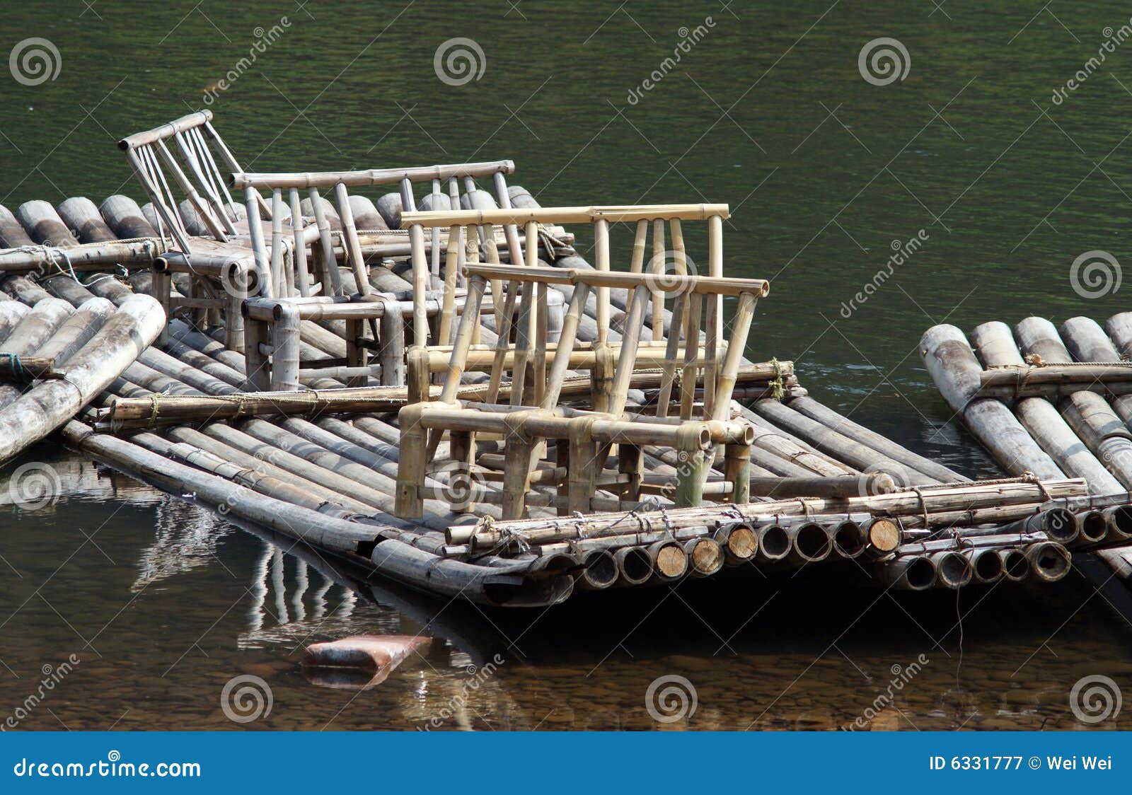 Bamboo rafts stock image. Image of stalk, wooden, seat - 6331777
