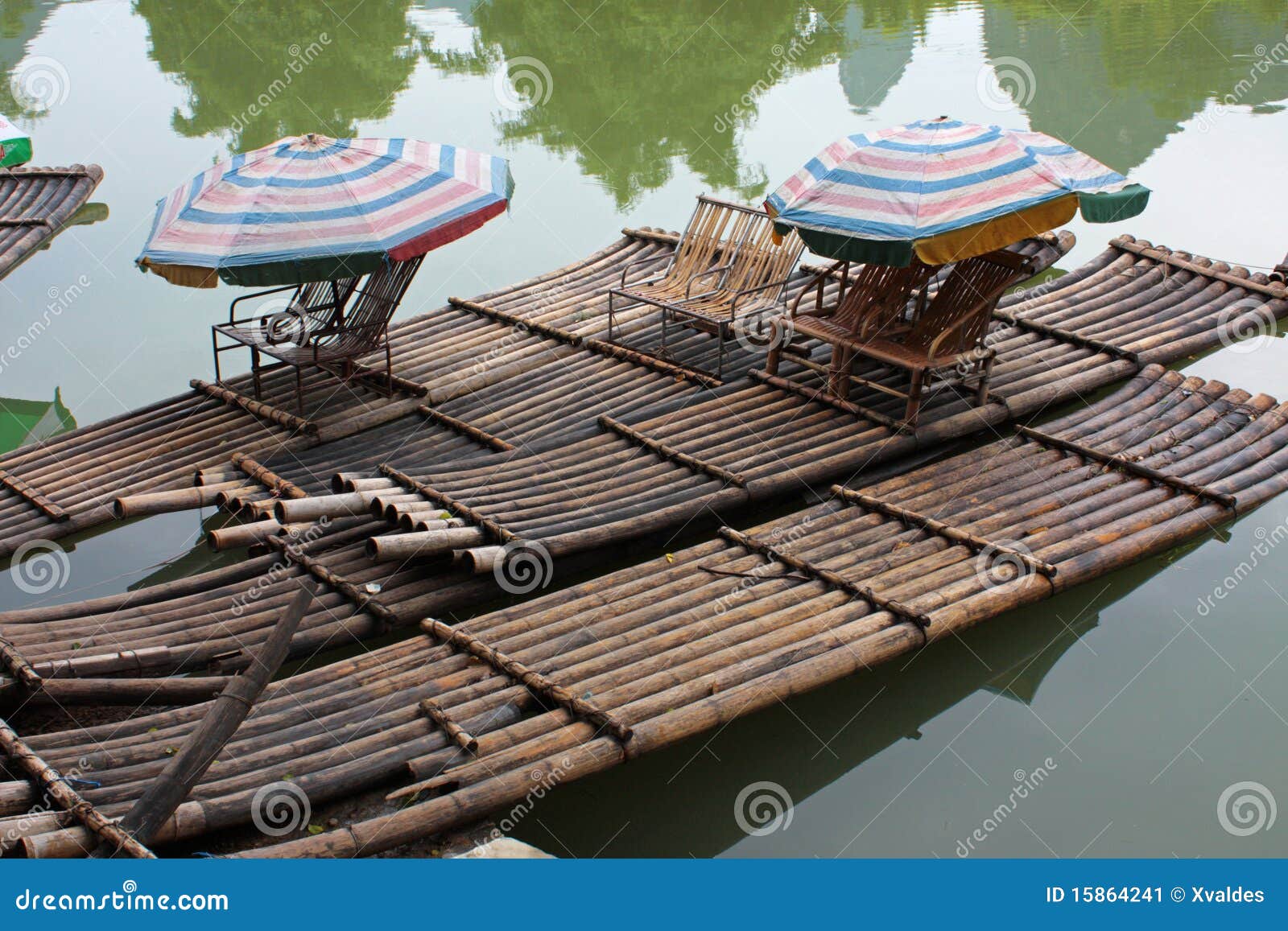 Bamboo rafts, China stock image. Image of parked, colorful - 15864241