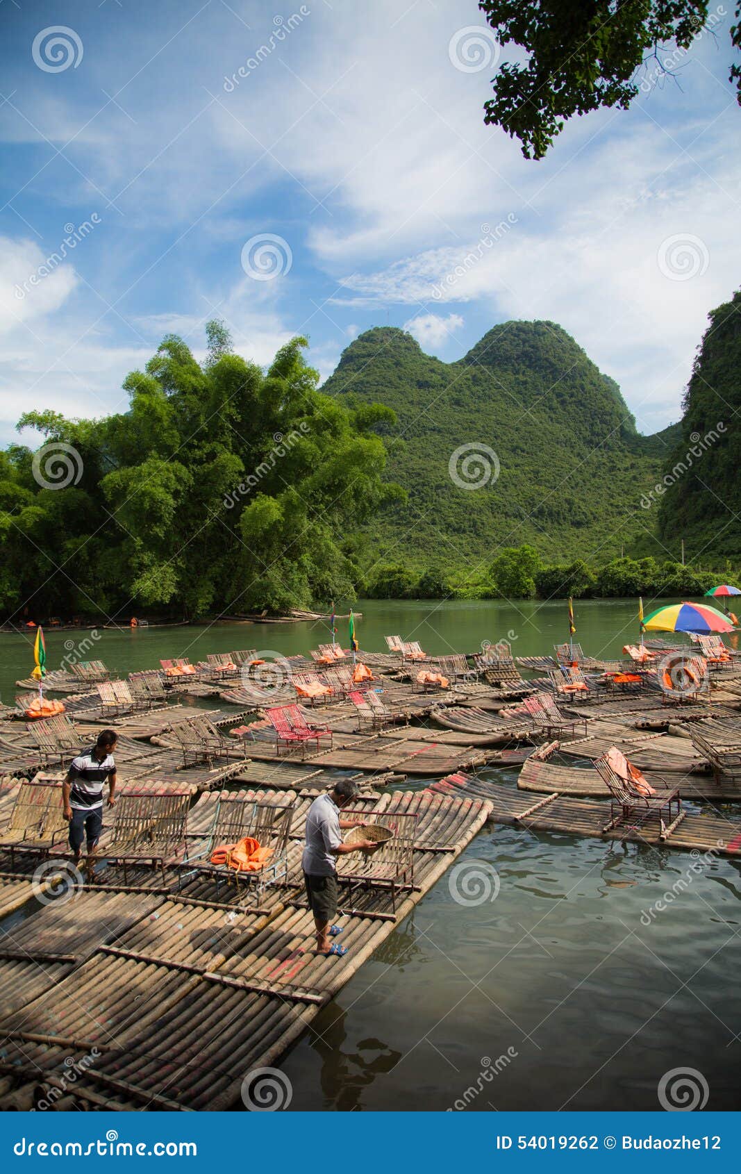 Bamboo Rafts on Li River, China Editorial Photography - Image of ...