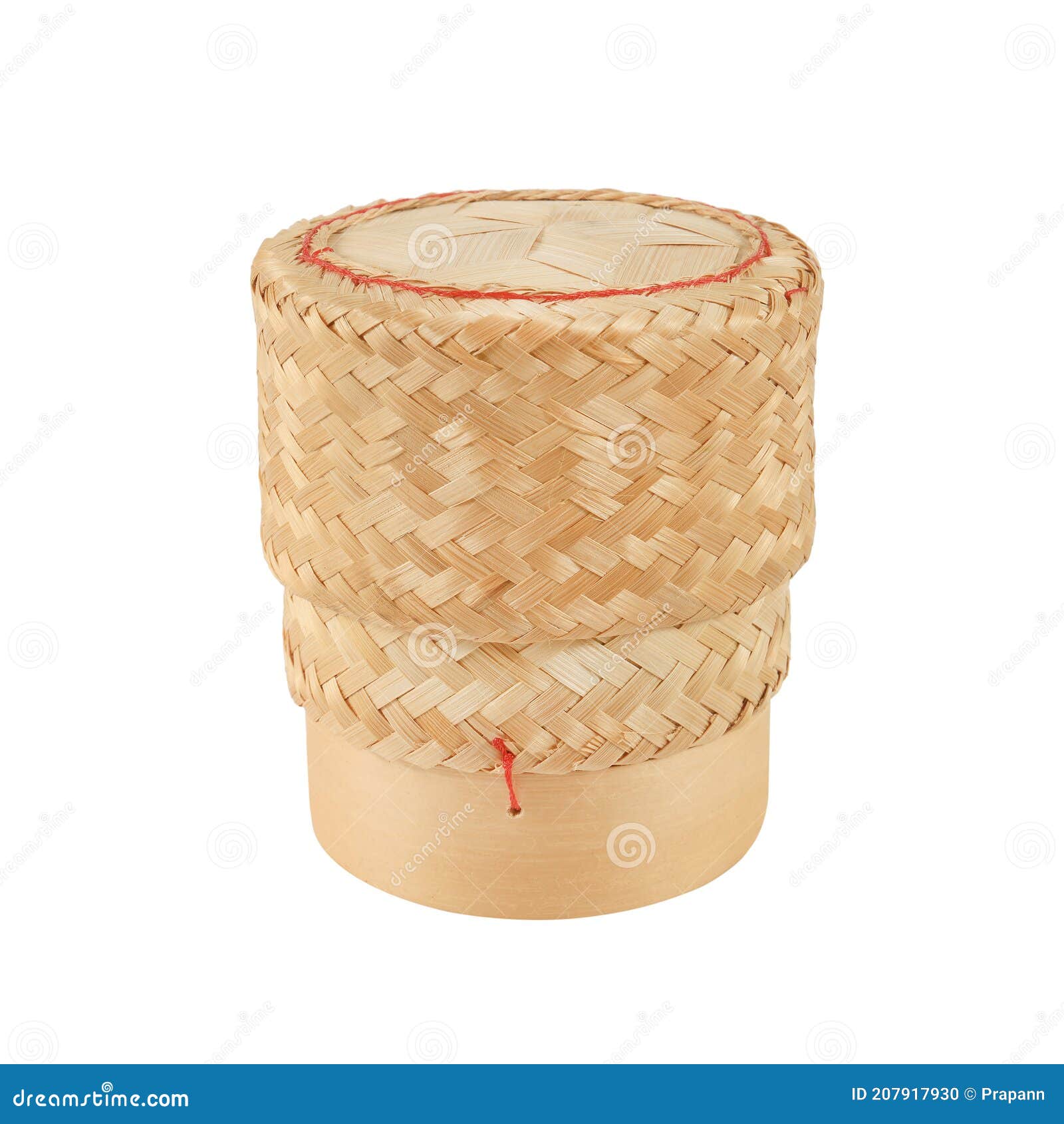 Bamboo Rice Box Thai Style Isolated on White Background Stock Photo ...