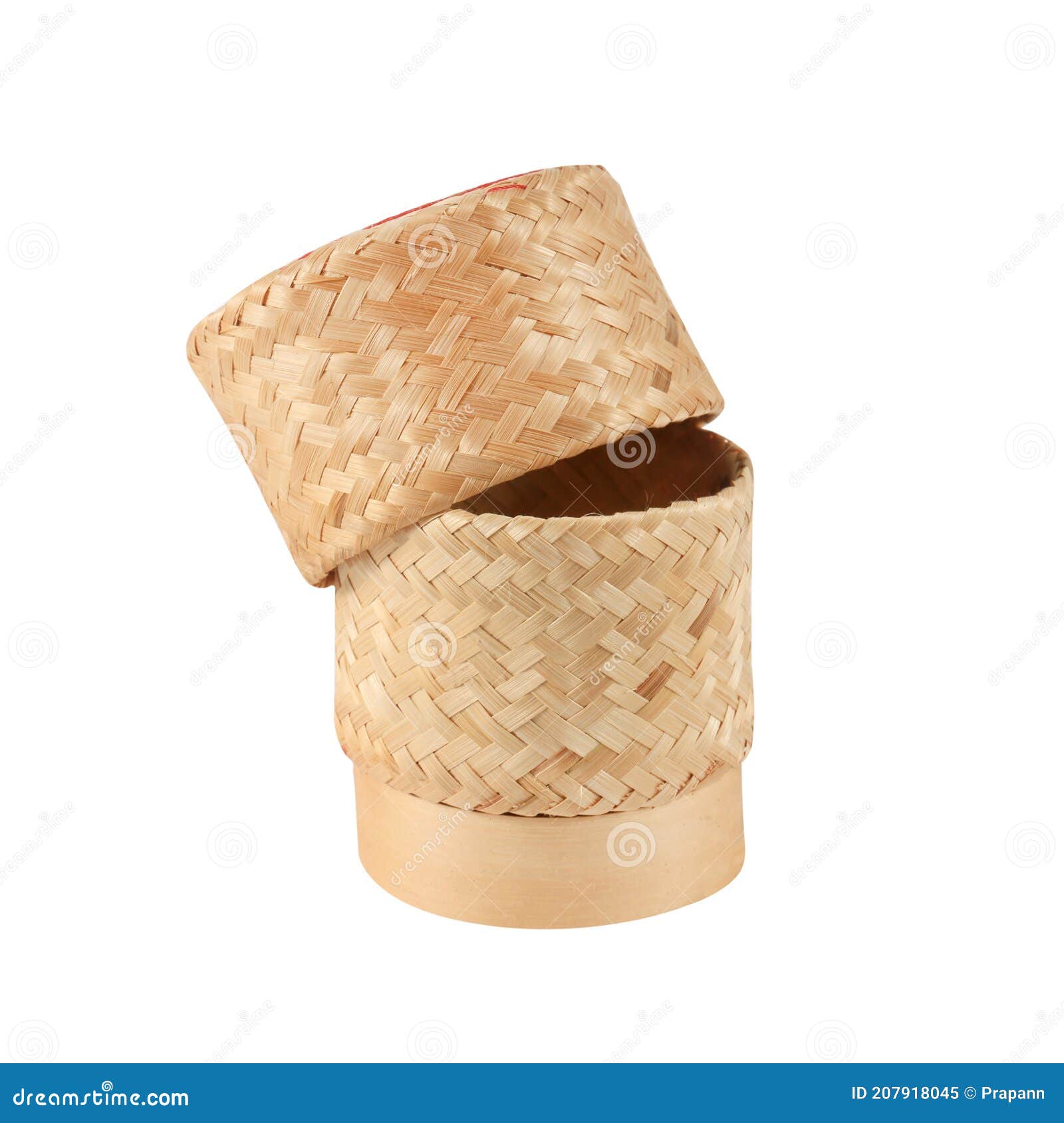 Bamboo Rice Box Thai Style Isolated on White Background Stock Image ...