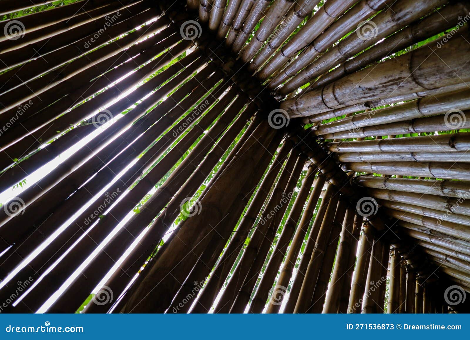 The bamboo roof stock image. Image of tree, architecture - 271536873