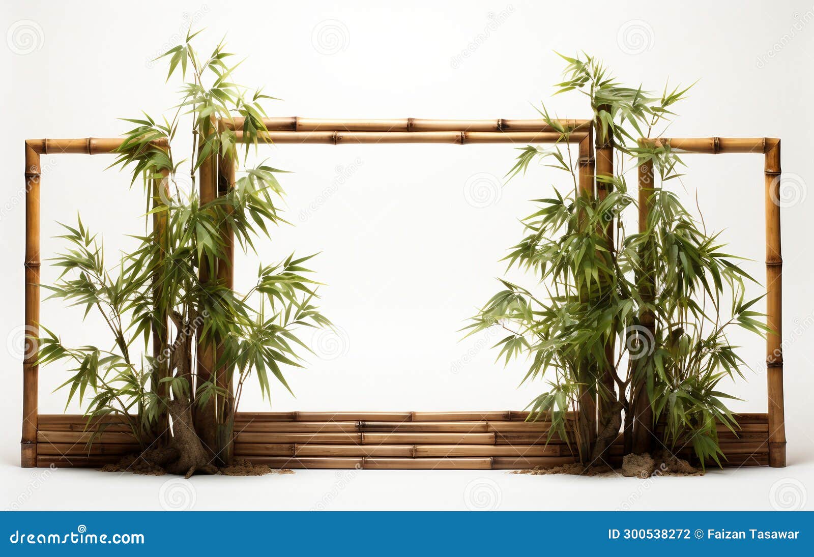 Bamboo Room Divider Against a See-through Backdrop -Generative Ai Stock ...