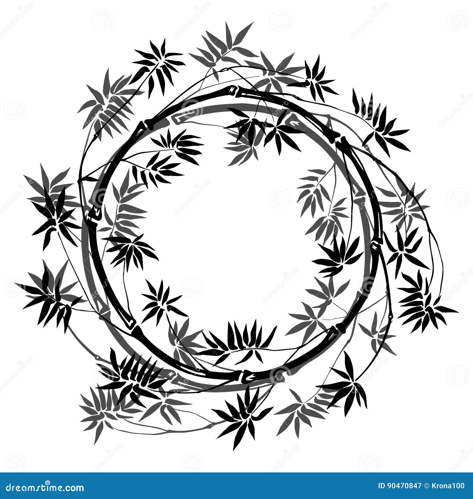 Bamboo round frame stock vector. Illustration of round - 90470847