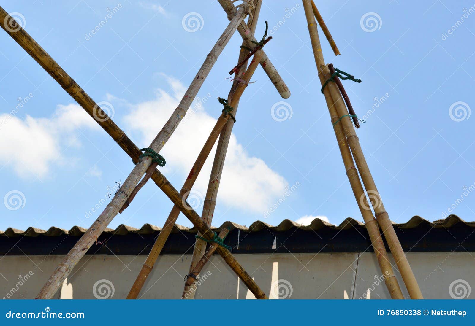 Bamboo scaffold stock photo. Image of thai, object, framework - 76850338