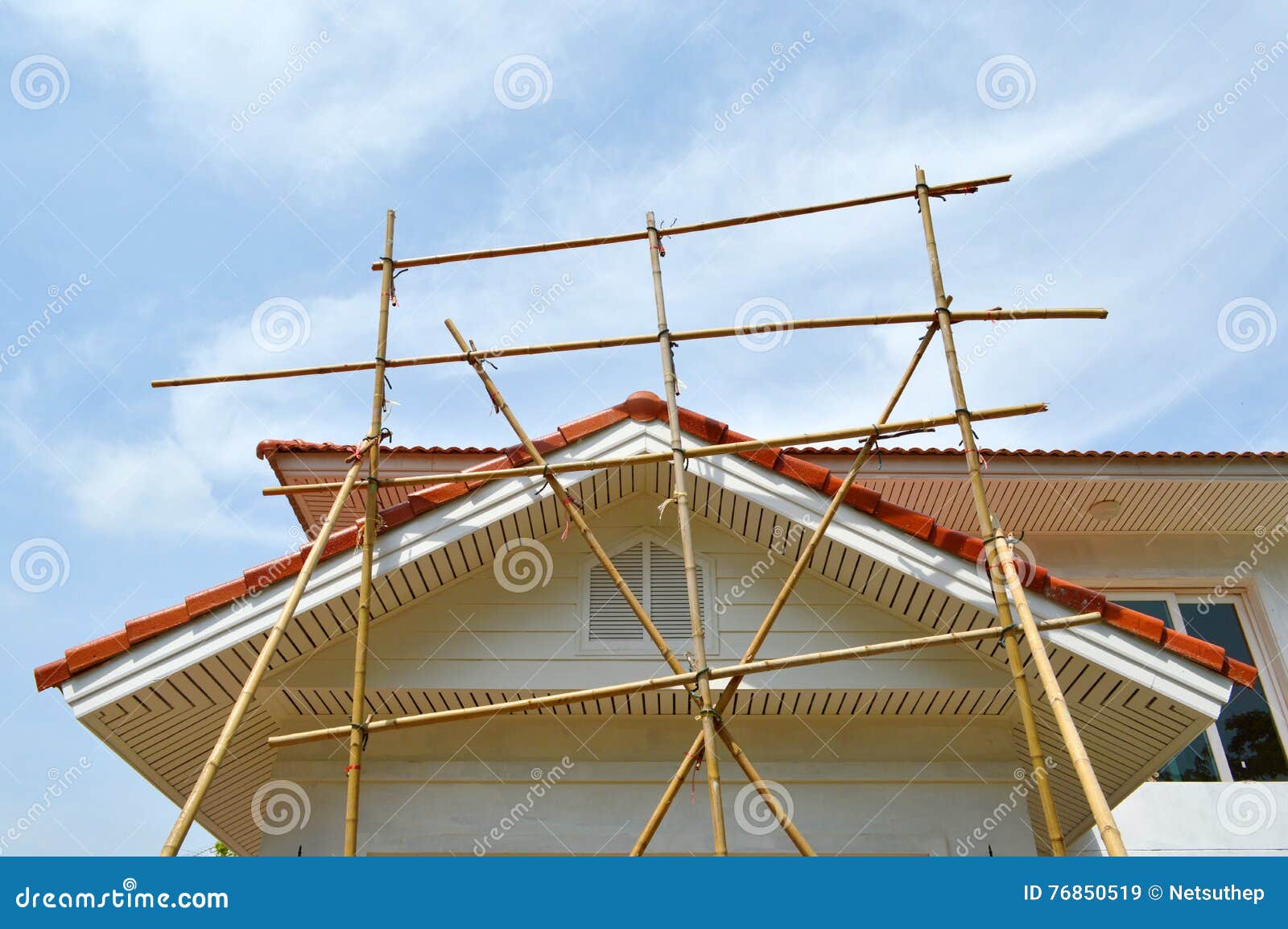Bamboo scaffold stock image. Image of structure, high - 76850519