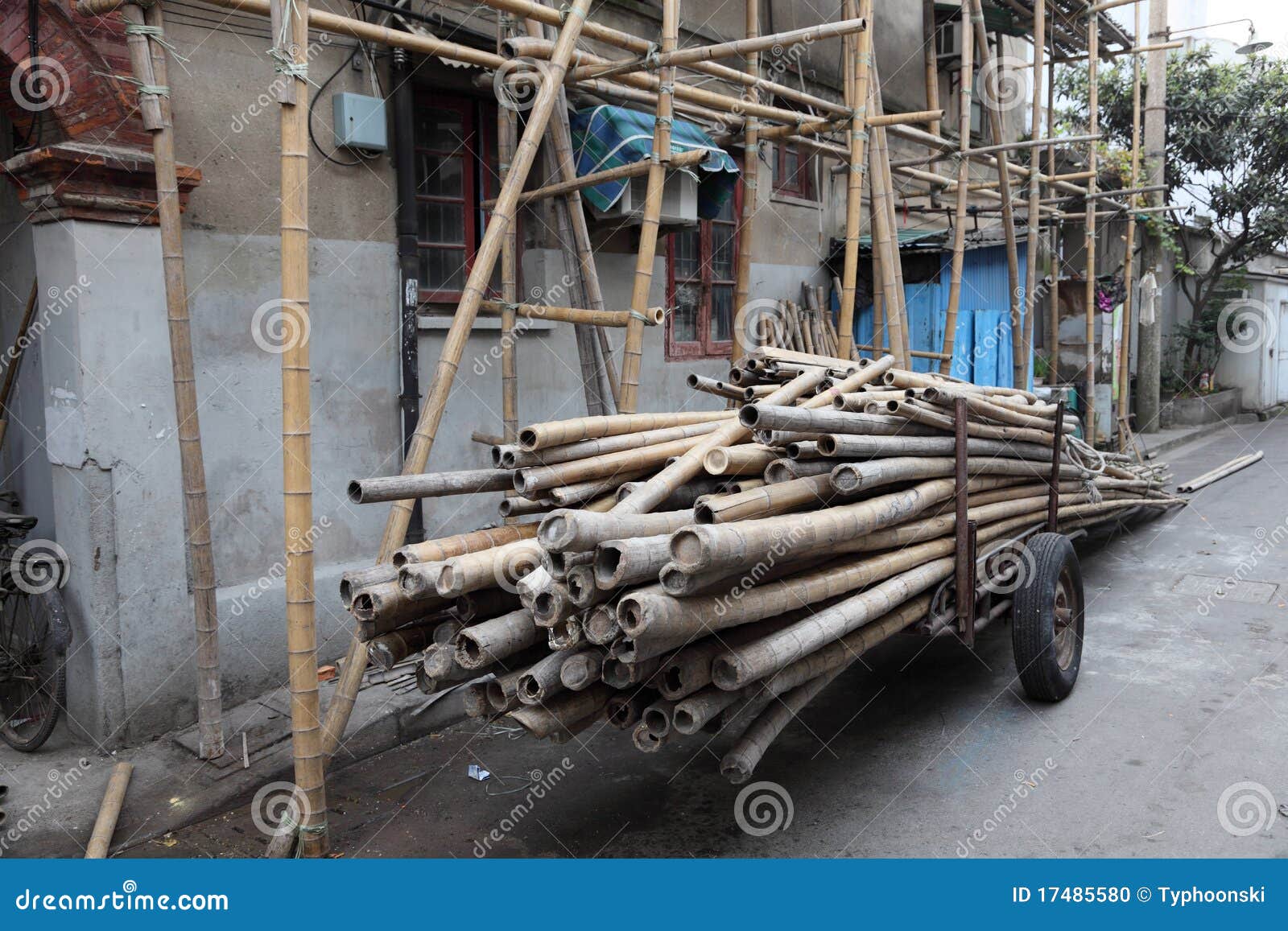 Bamboo scaffolding stock photo. Image of construction - 17485580