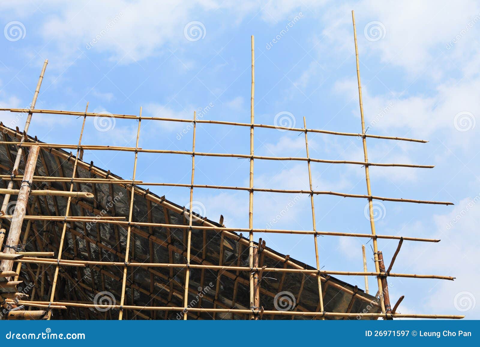 Bamboo scaffolding stock image. Image of industrial, occupation - 26971597