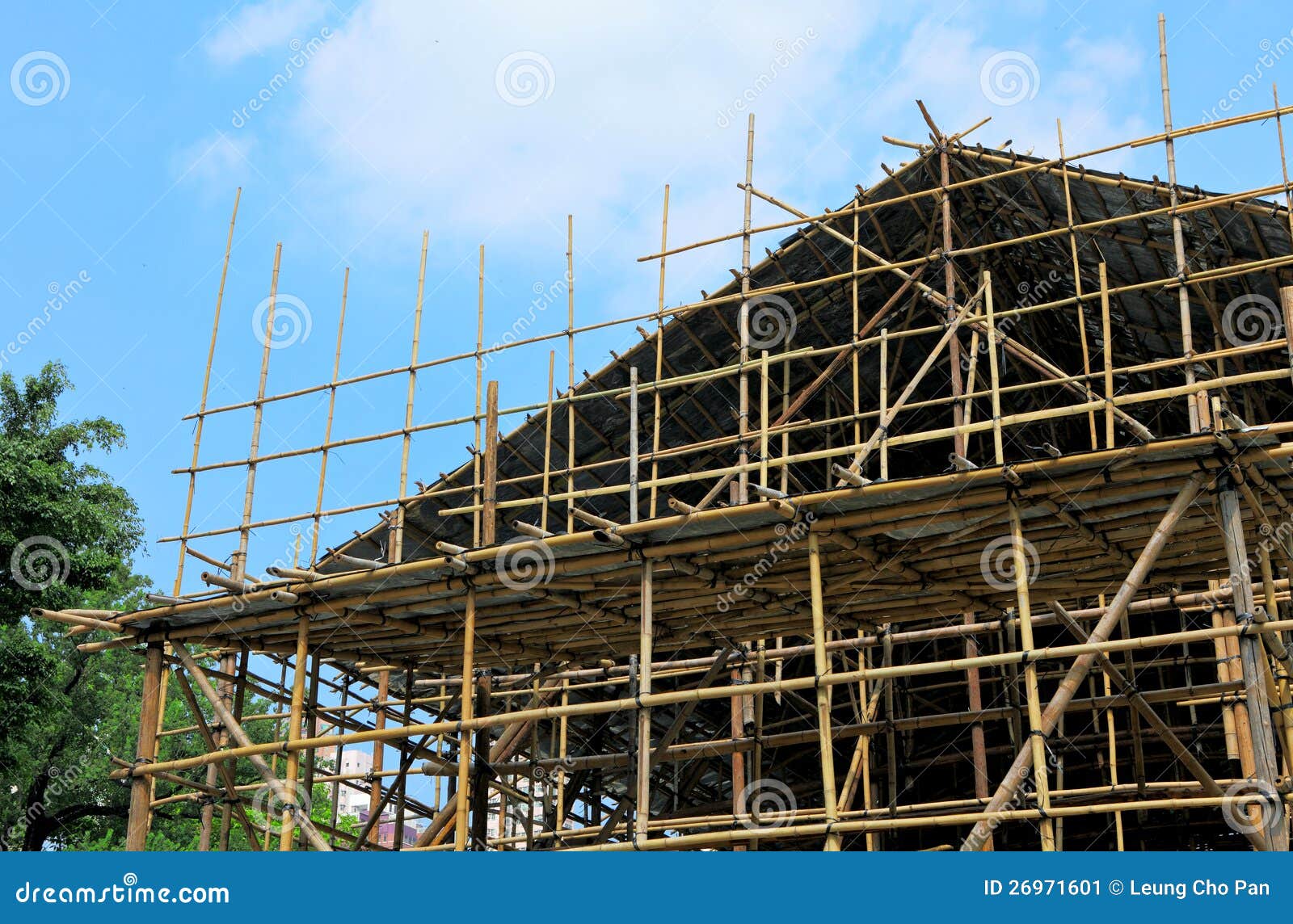 Bamboo scaffolding stock image. Image of china, builder - 26971601