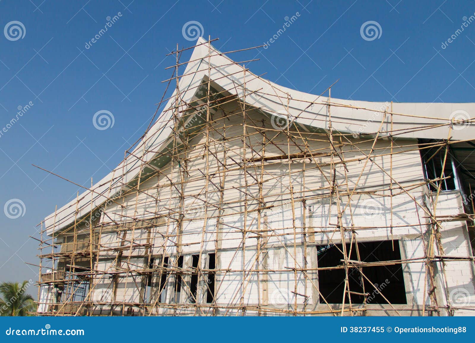 Bamboo scaffolding stock image. Image of work, structure - 38237455