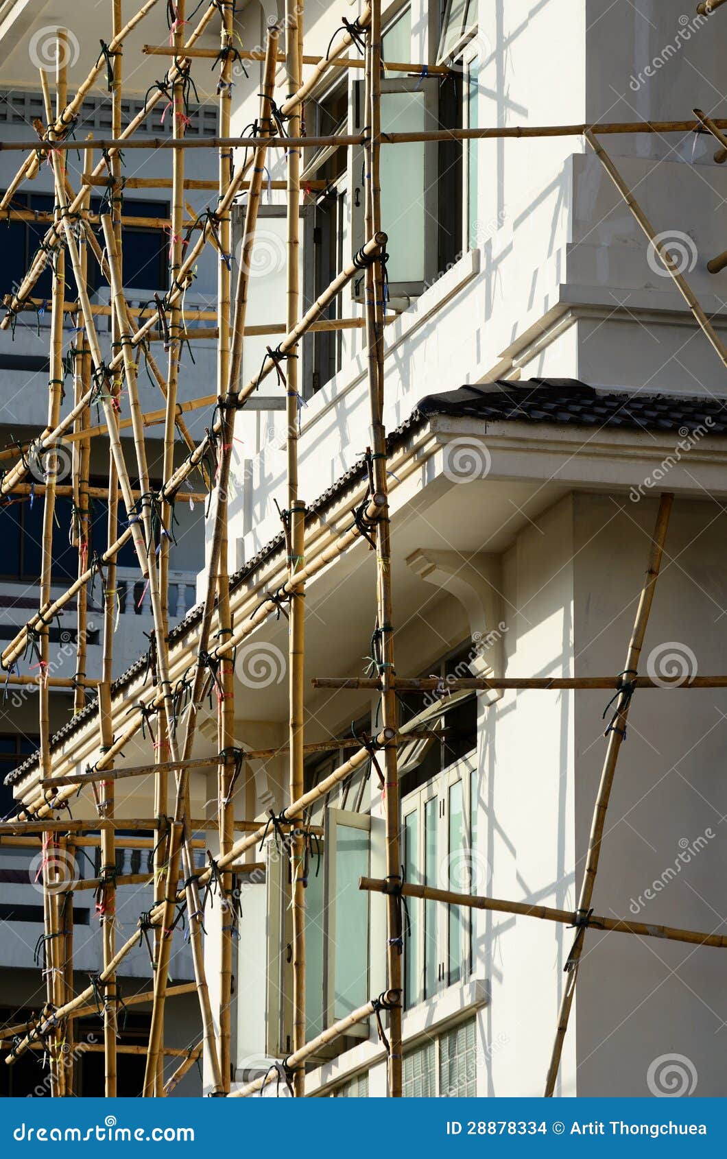 Bamboo Scaffolding in Construction Site Stock Photo - Image of bamboo ...