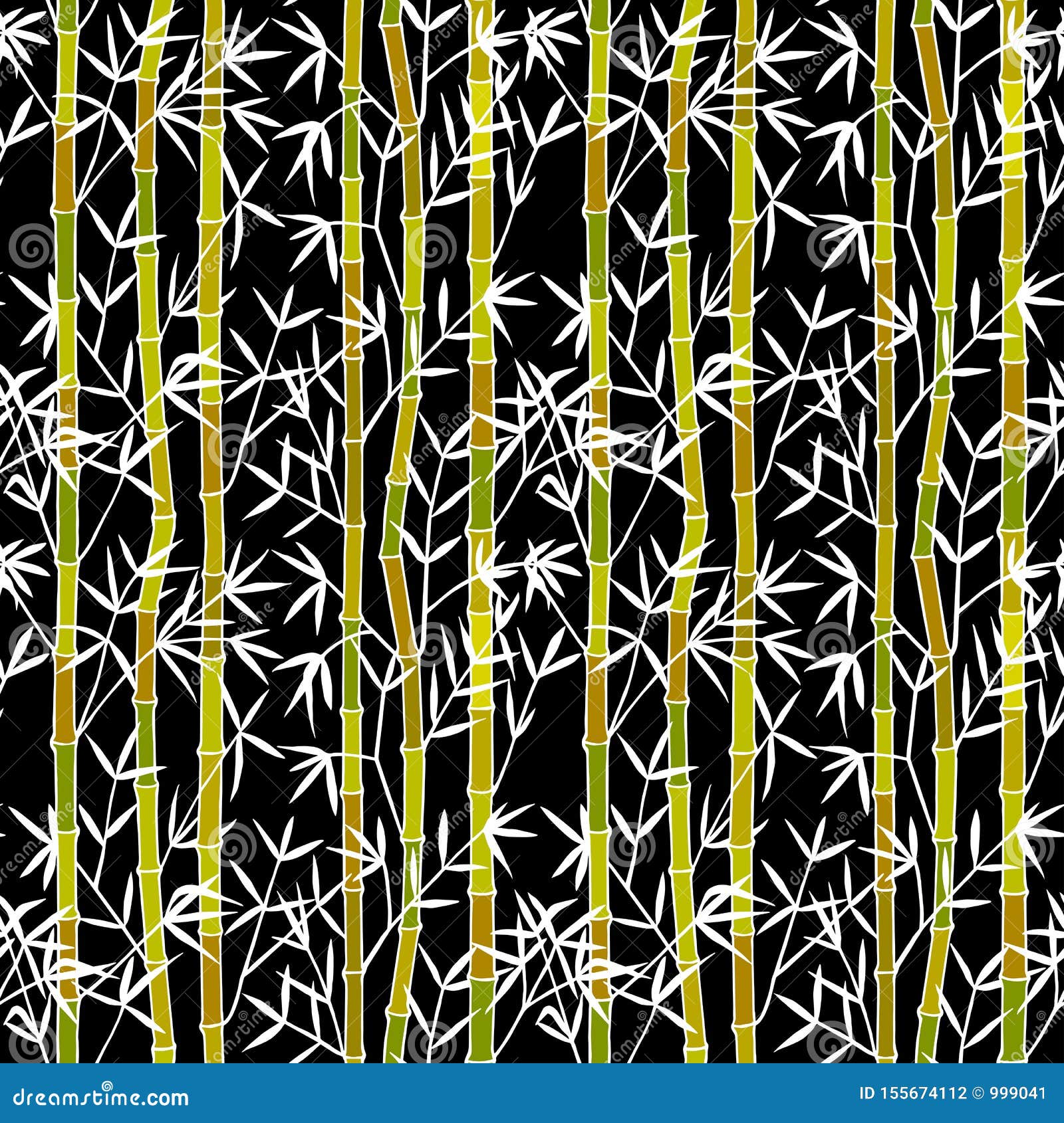 Bamboo Seamless Pattern, Eps10 Vector Illustration. Hand Drawing Stock ...