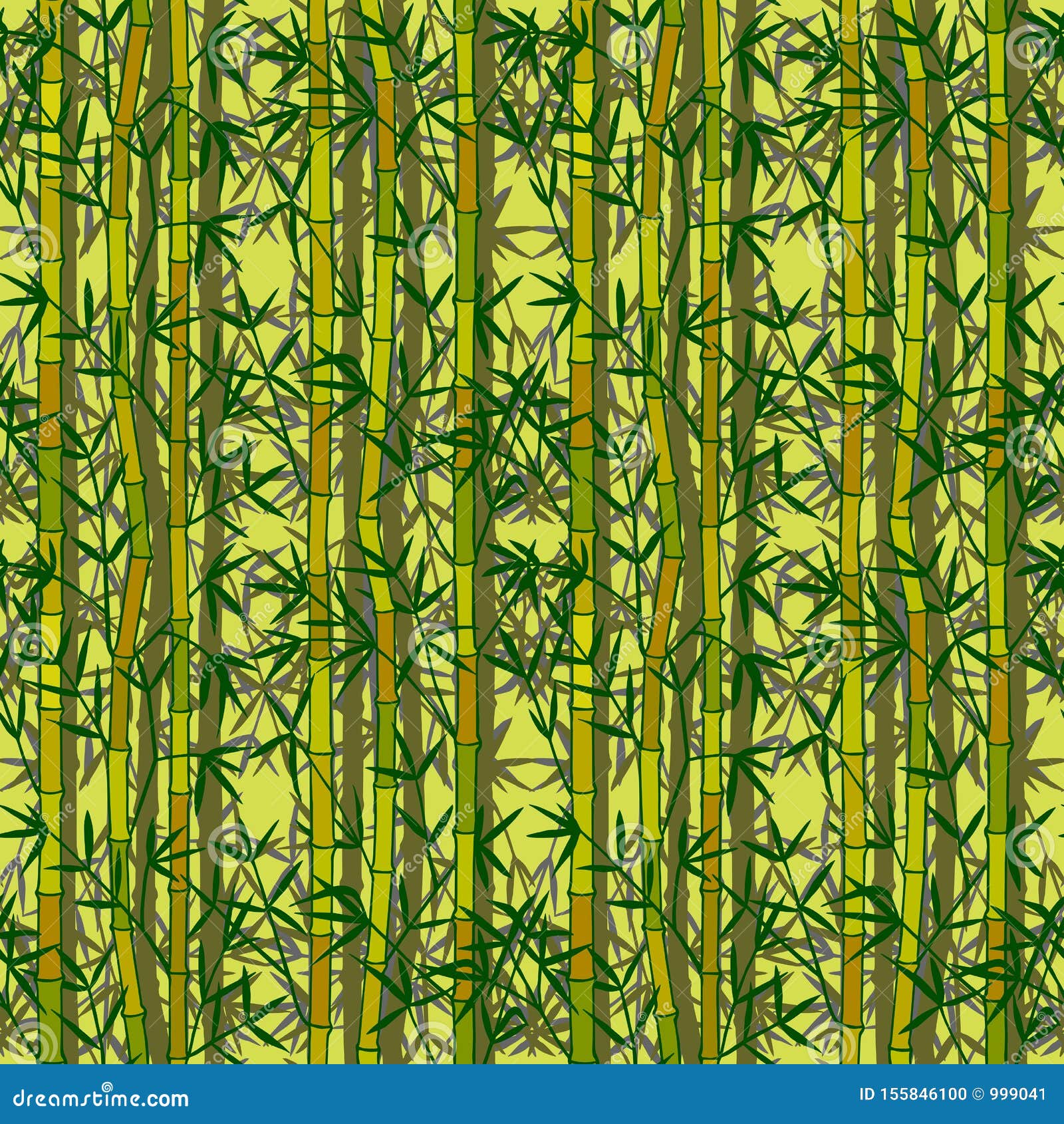 Bamboo Seamless Pattern, Eps10 Vector Illustration. Hand Drawing Stock ...