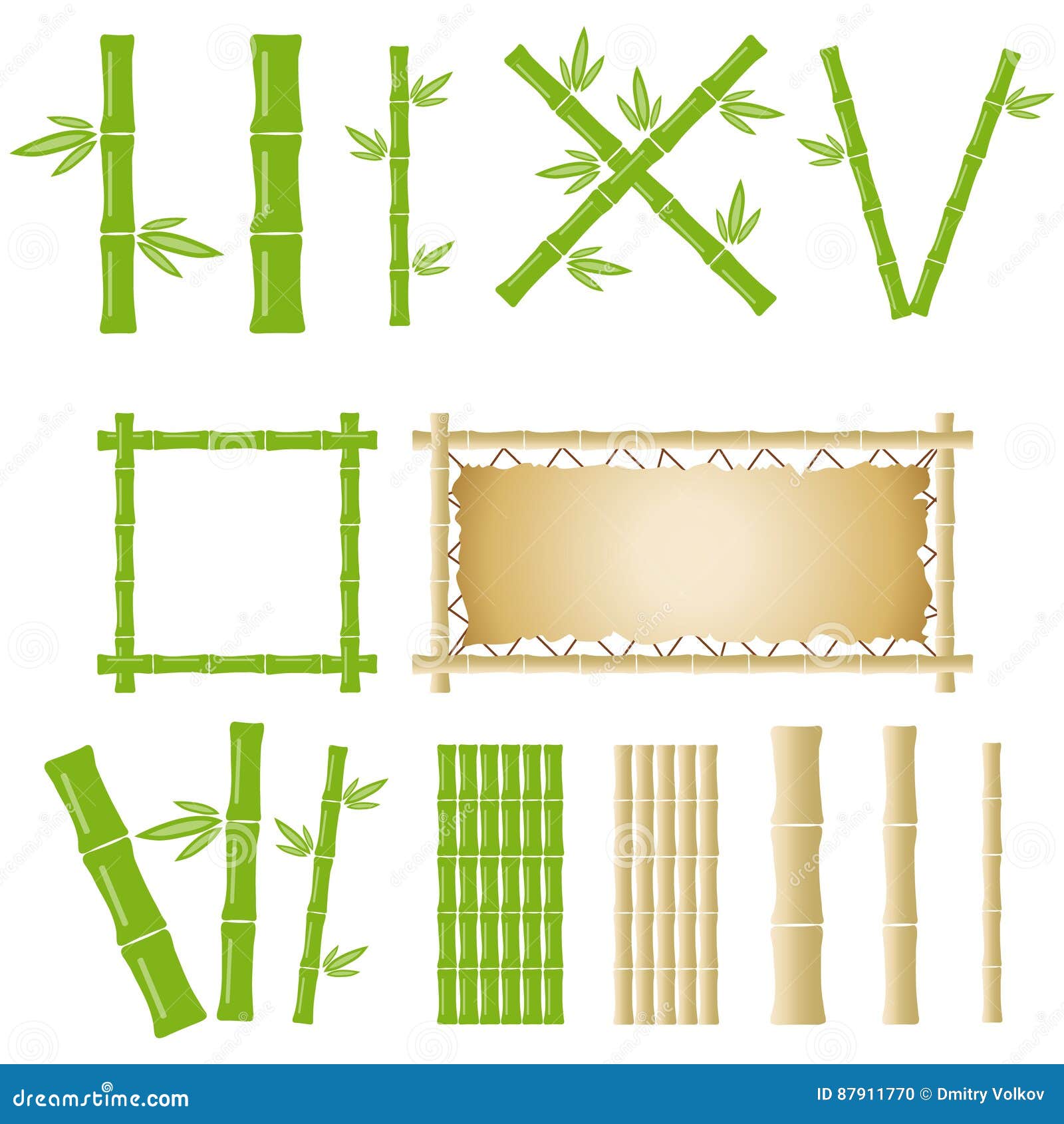 Bamboo set stock illustration. Illustration of china - 87911770