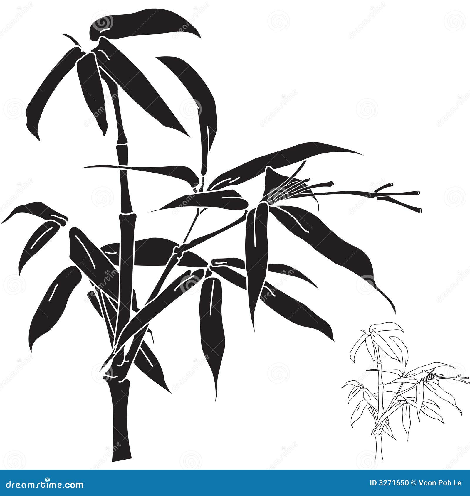 Bamboo silhouette stock vector. Illustration of east, decorative - 3271650