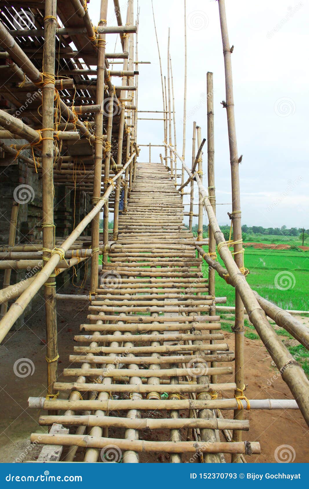 Bamboo Steps for Construction of Temple Stock Image - Image of builder ...
