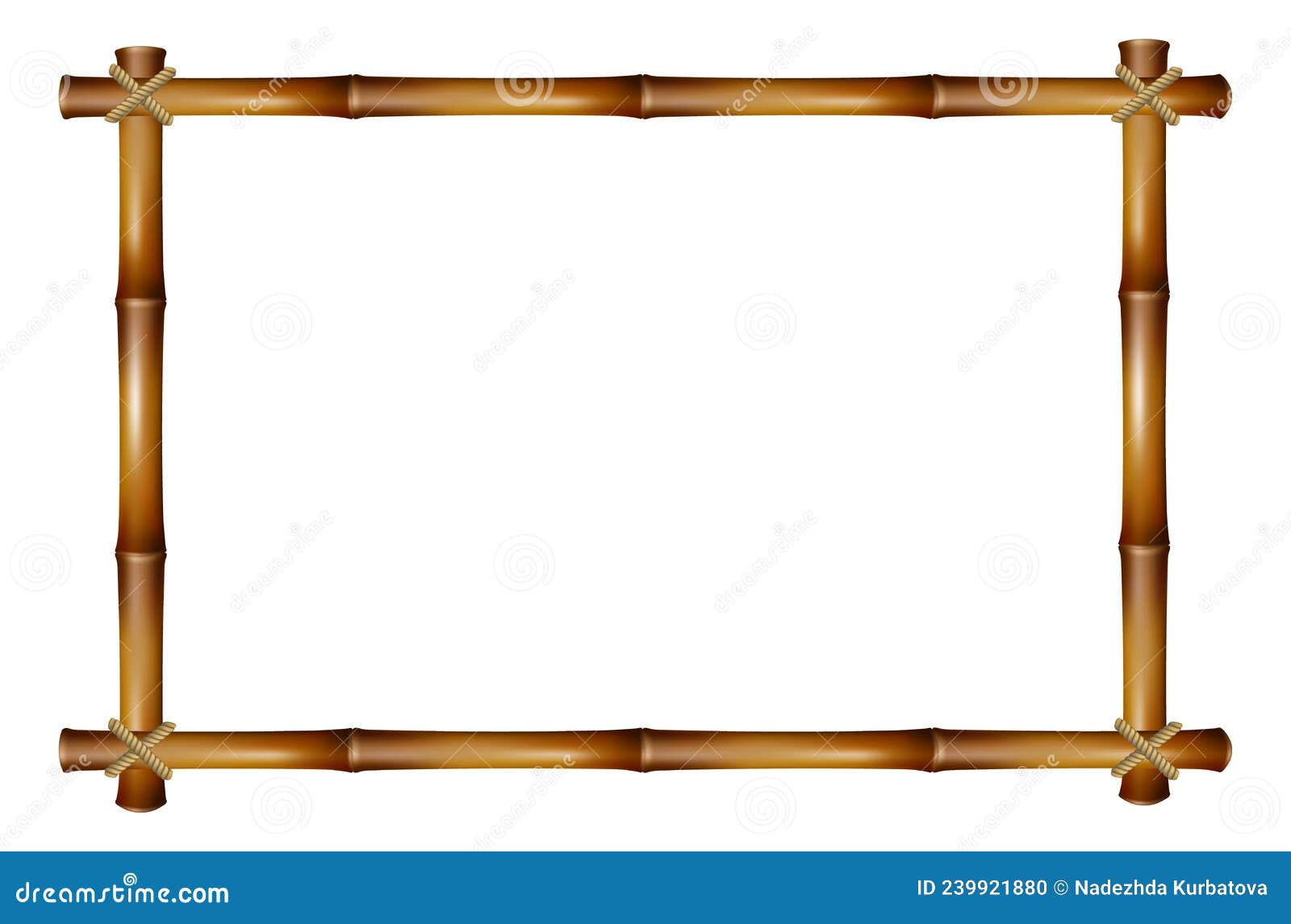 Bamboo Stick Frame. Rectangle Brown Wooden Border Stock Vector ...