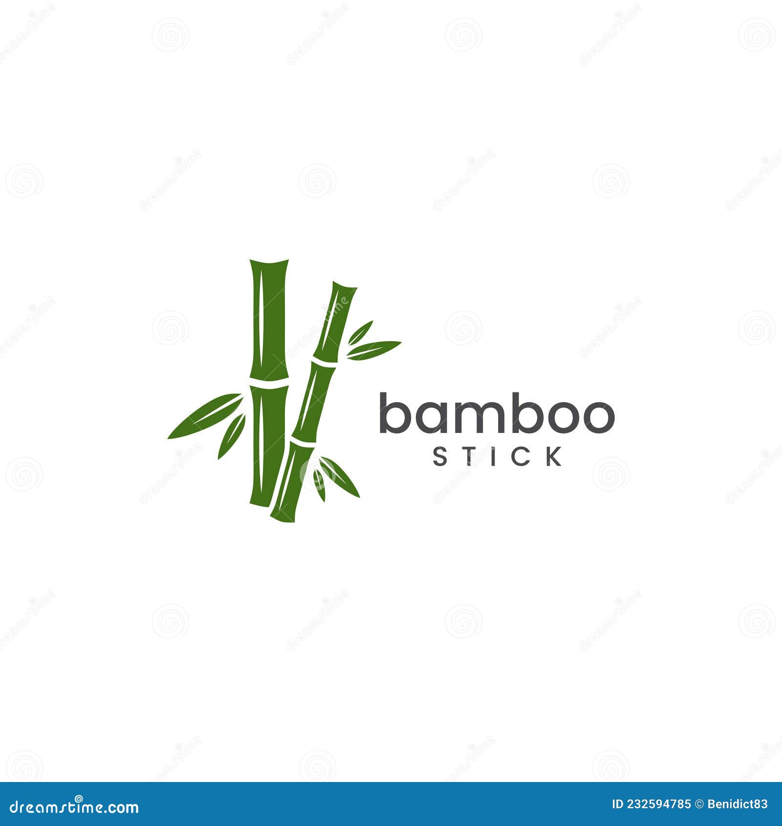 Bamboo Stick Logo on White Design Background Stock Vector ...